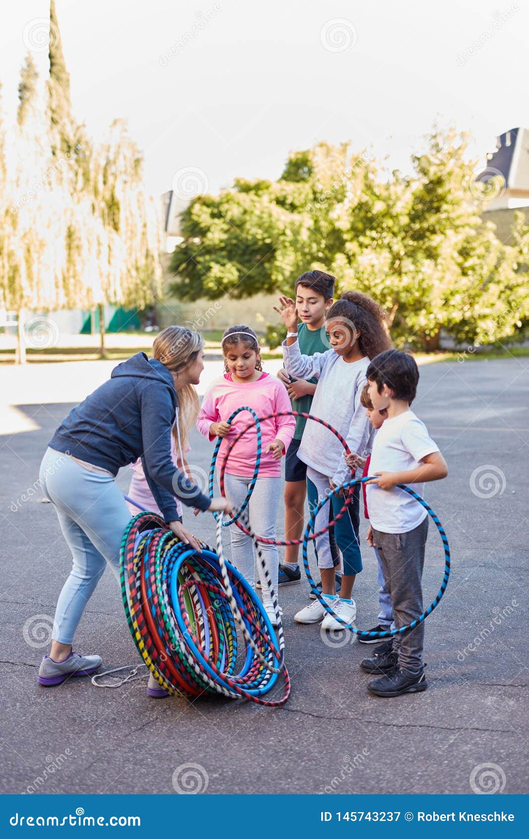 Teacher and Student in Physical Education Stock Image - Image of ...