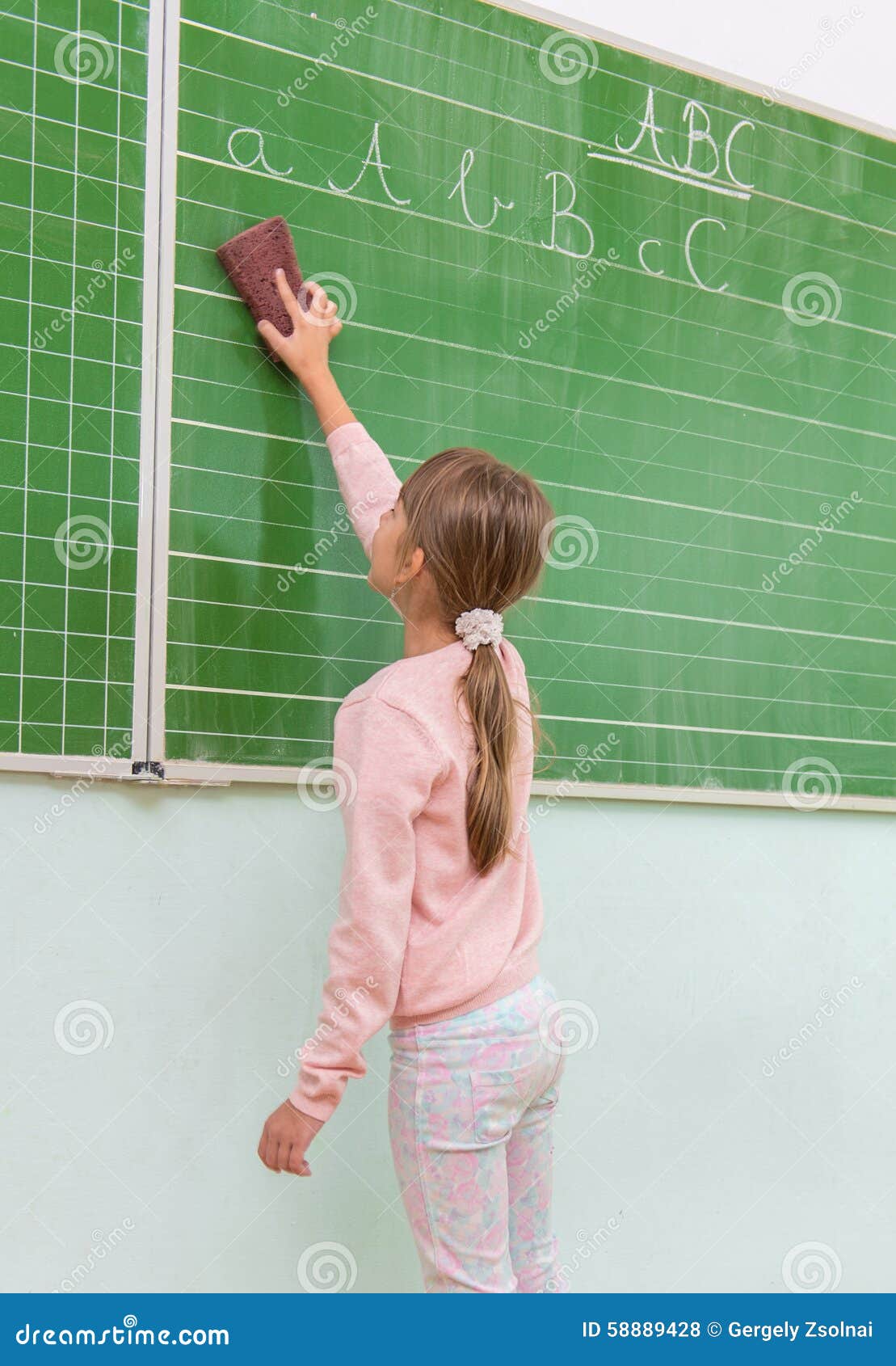 Teacher and Students in the Classroom: Clear the Board Stock Photo ...
