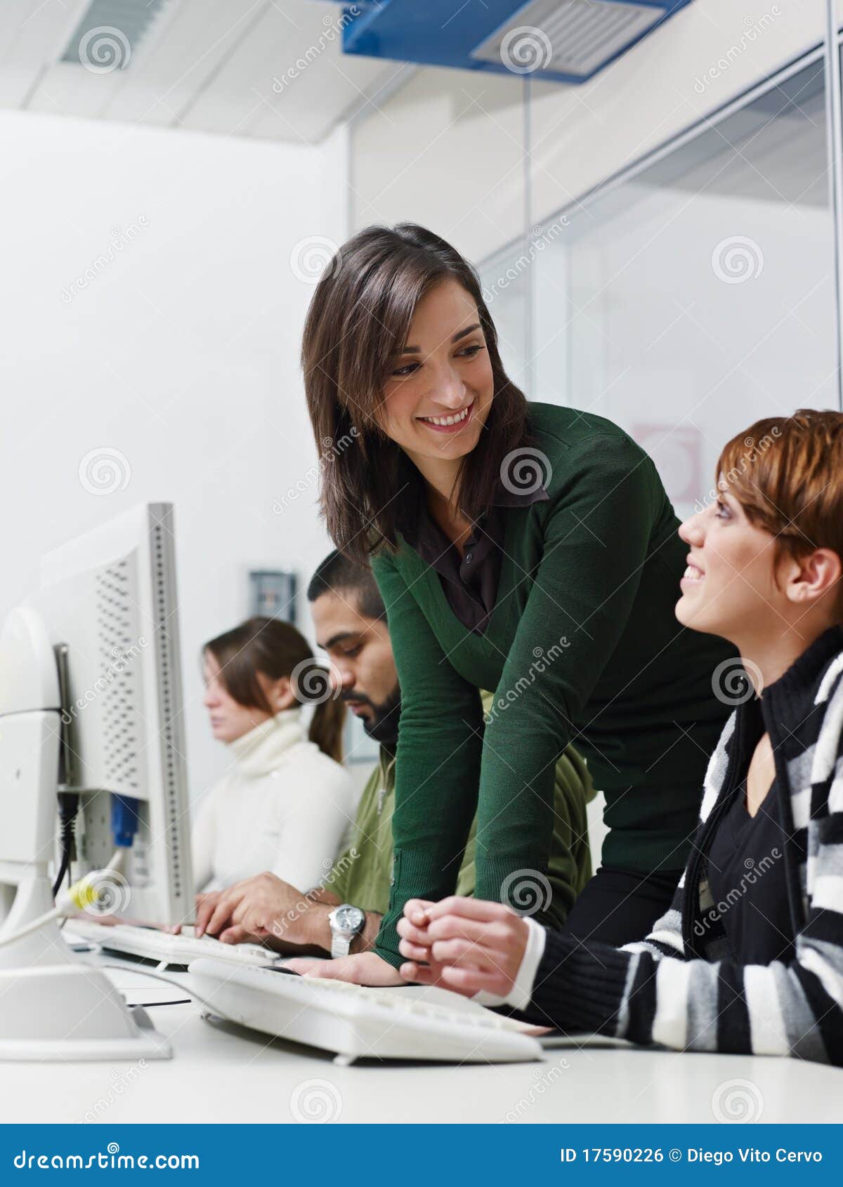 Teacher and Students in College Stock Photo - Image of learning ...