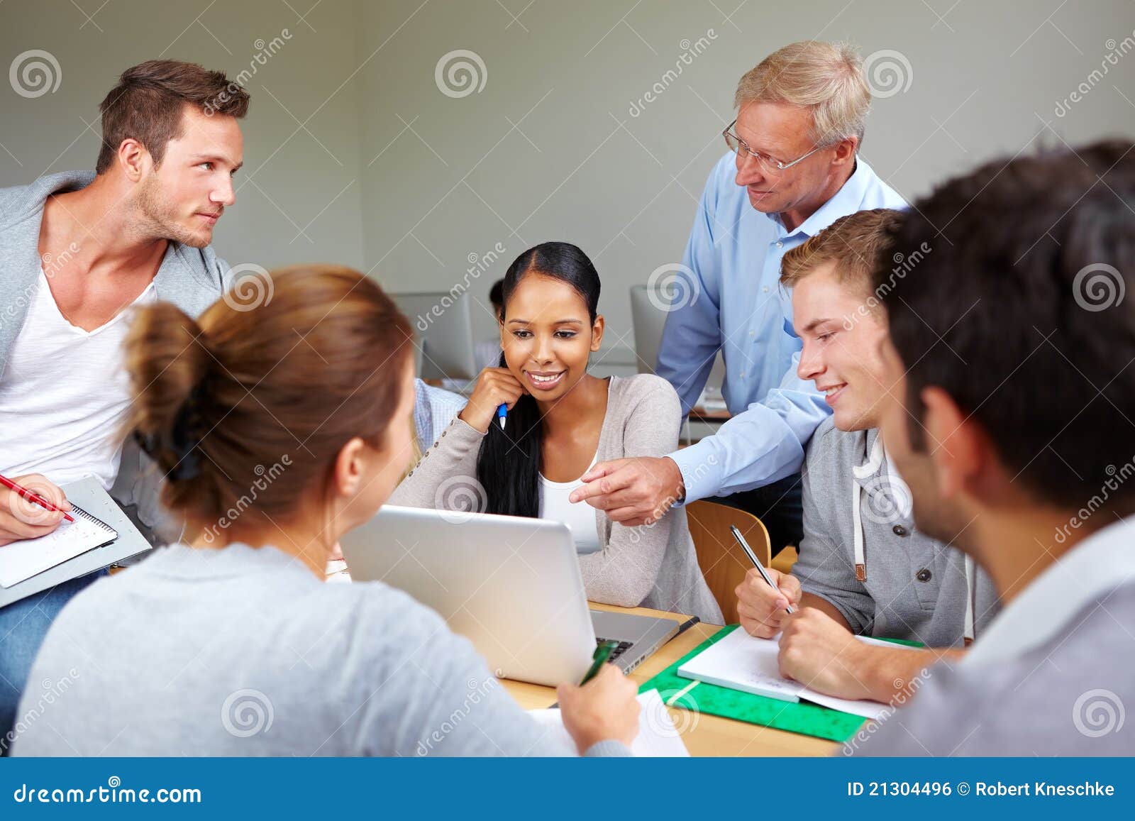 Teacher with Students in College Stock Photo - Image of lessons ...