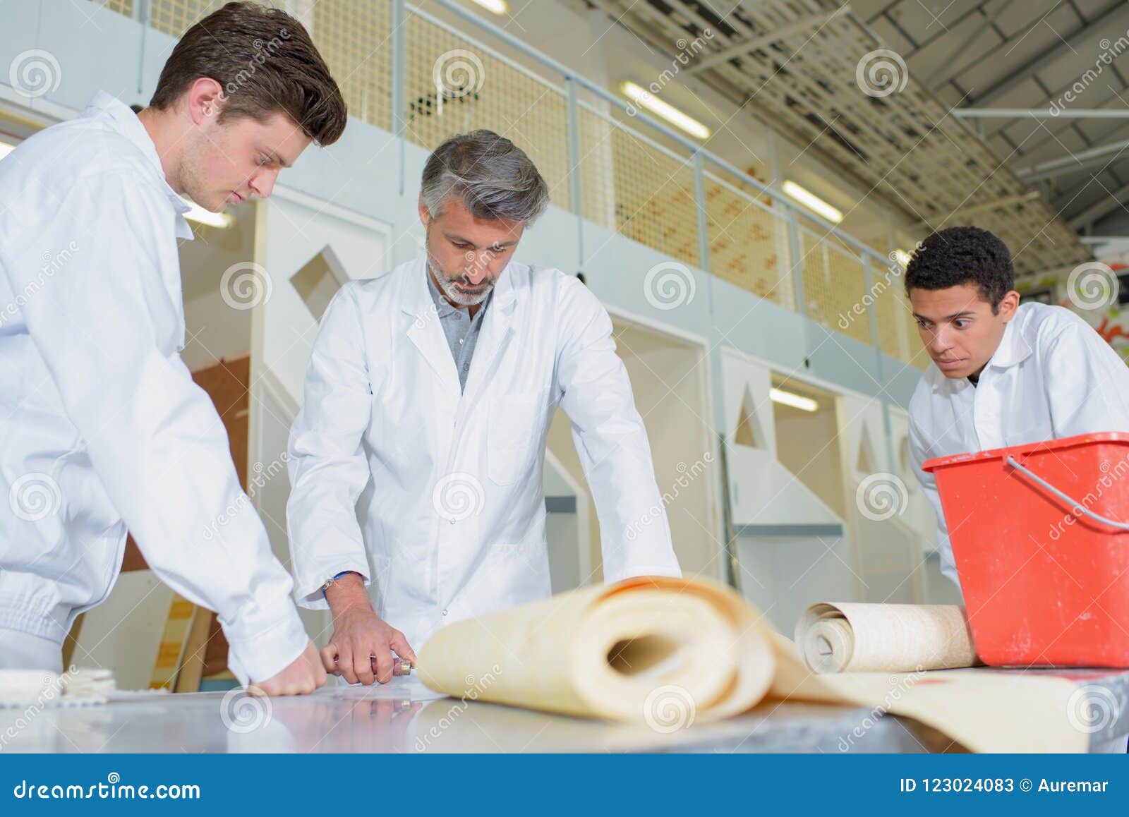 Teacher with Students in Craft Class Stock Image - Image of learn ...