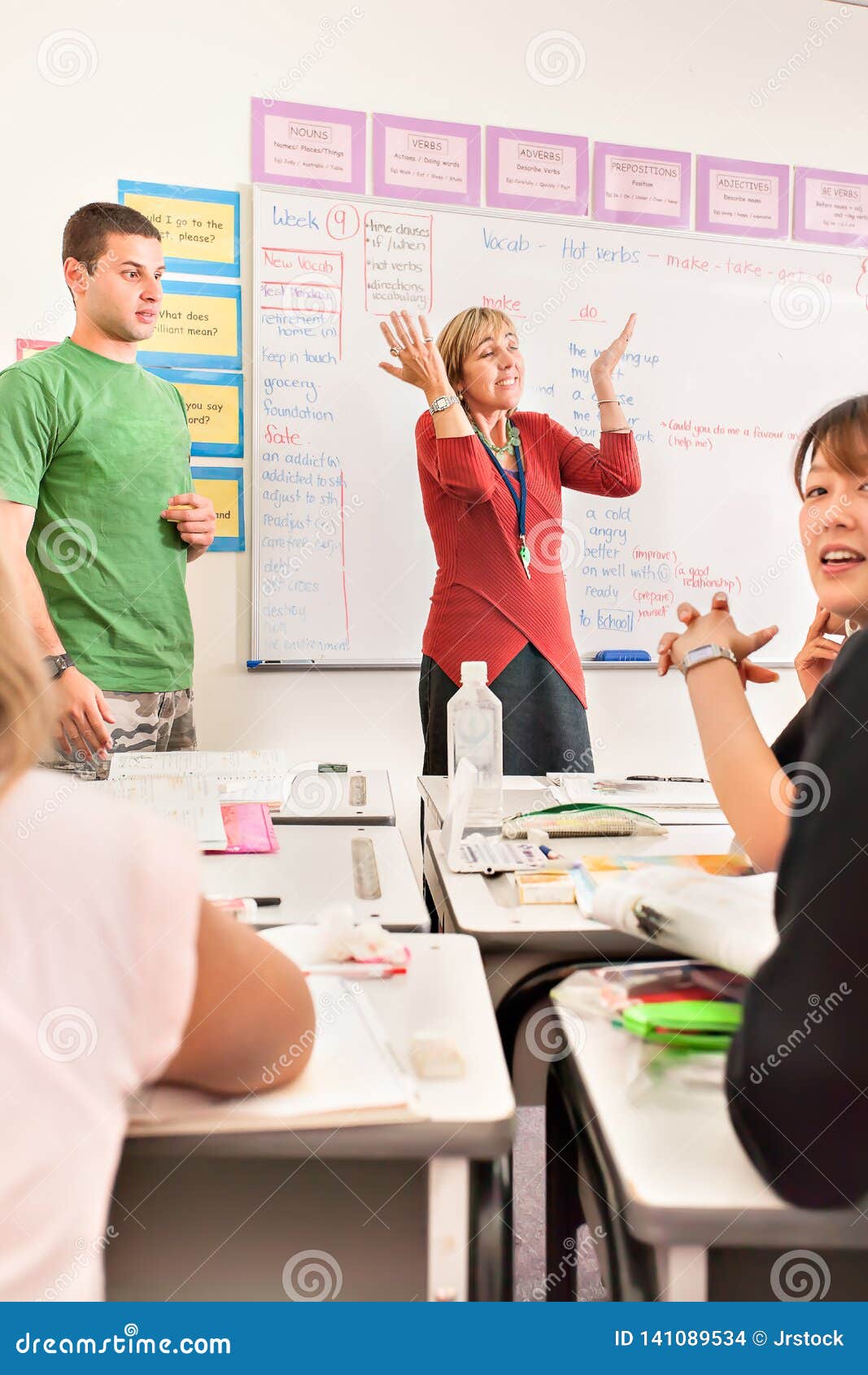 Teacher and Students Having a Conversation with Each Other Stock Photo ...