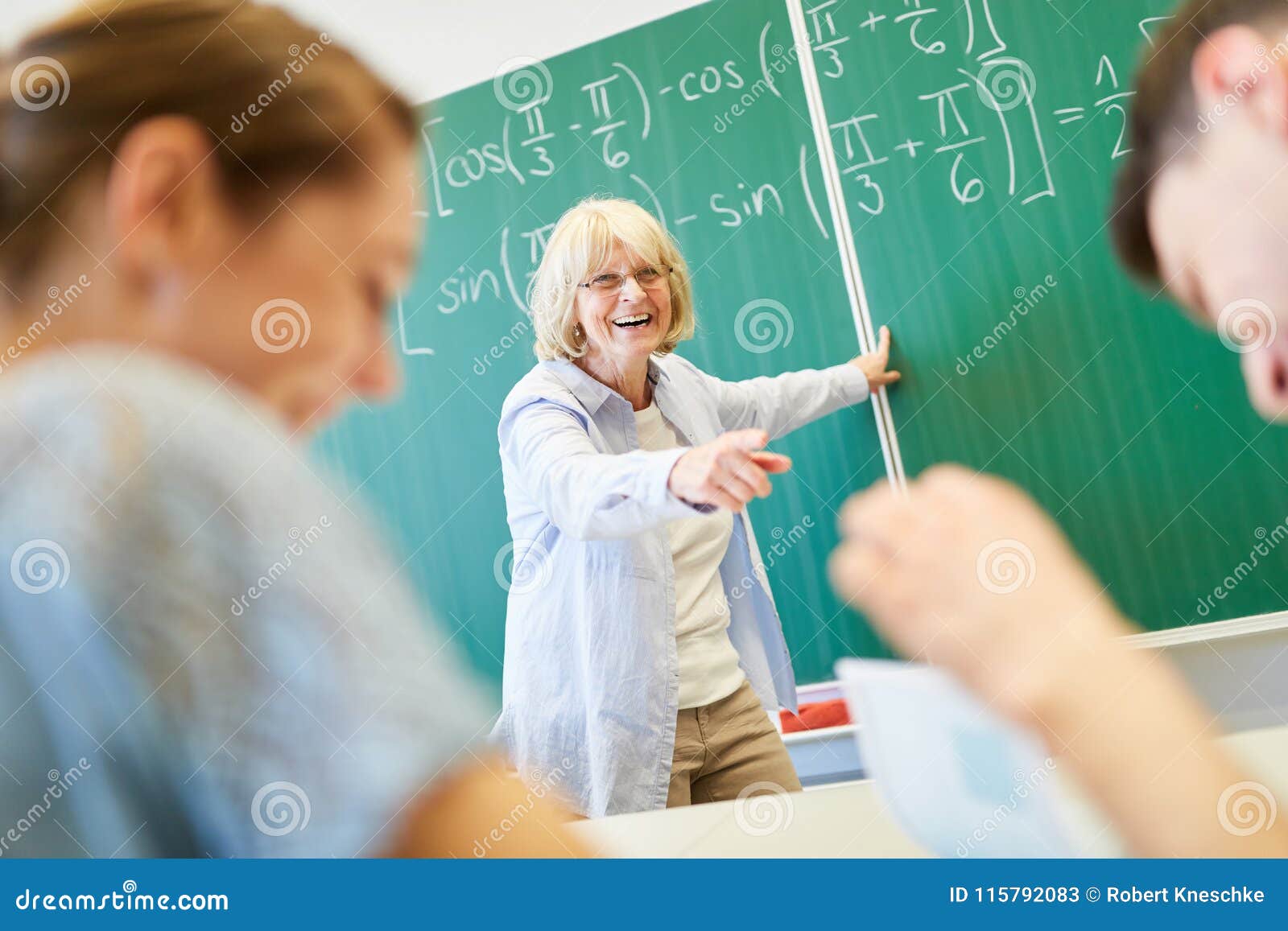 Teacher and Students Having Fun in School Stock Image - Image of ...