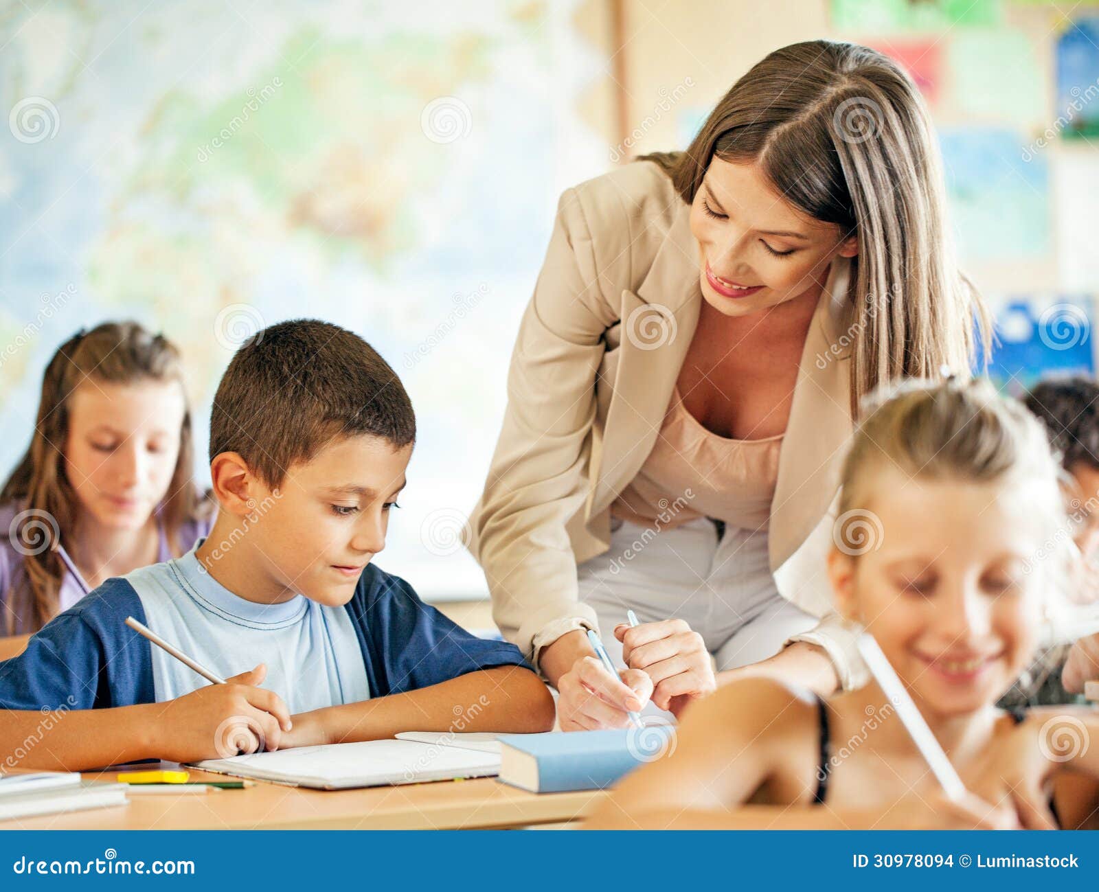 Teacher and Students stock photo. Image of cheerful, lifestyle - 30978094