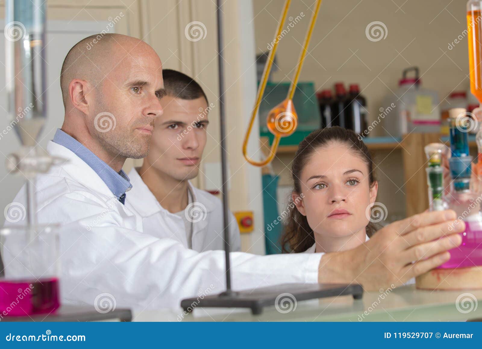Teacher with Students in Laboratory Stock Image - Image of teach ...