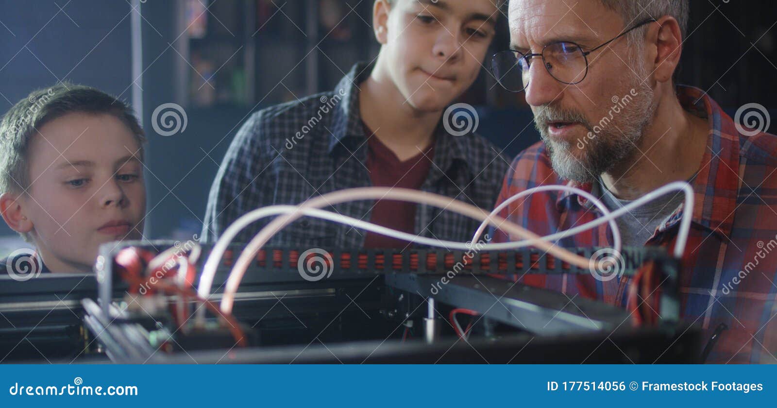 Teacher and Students Using 3D Printer Stock Photo - Image of children ...