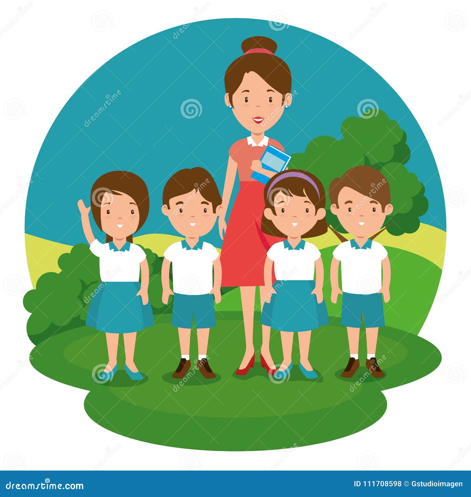 Teacher with Student Cartoon Stock Vector - Illustration of computer ...