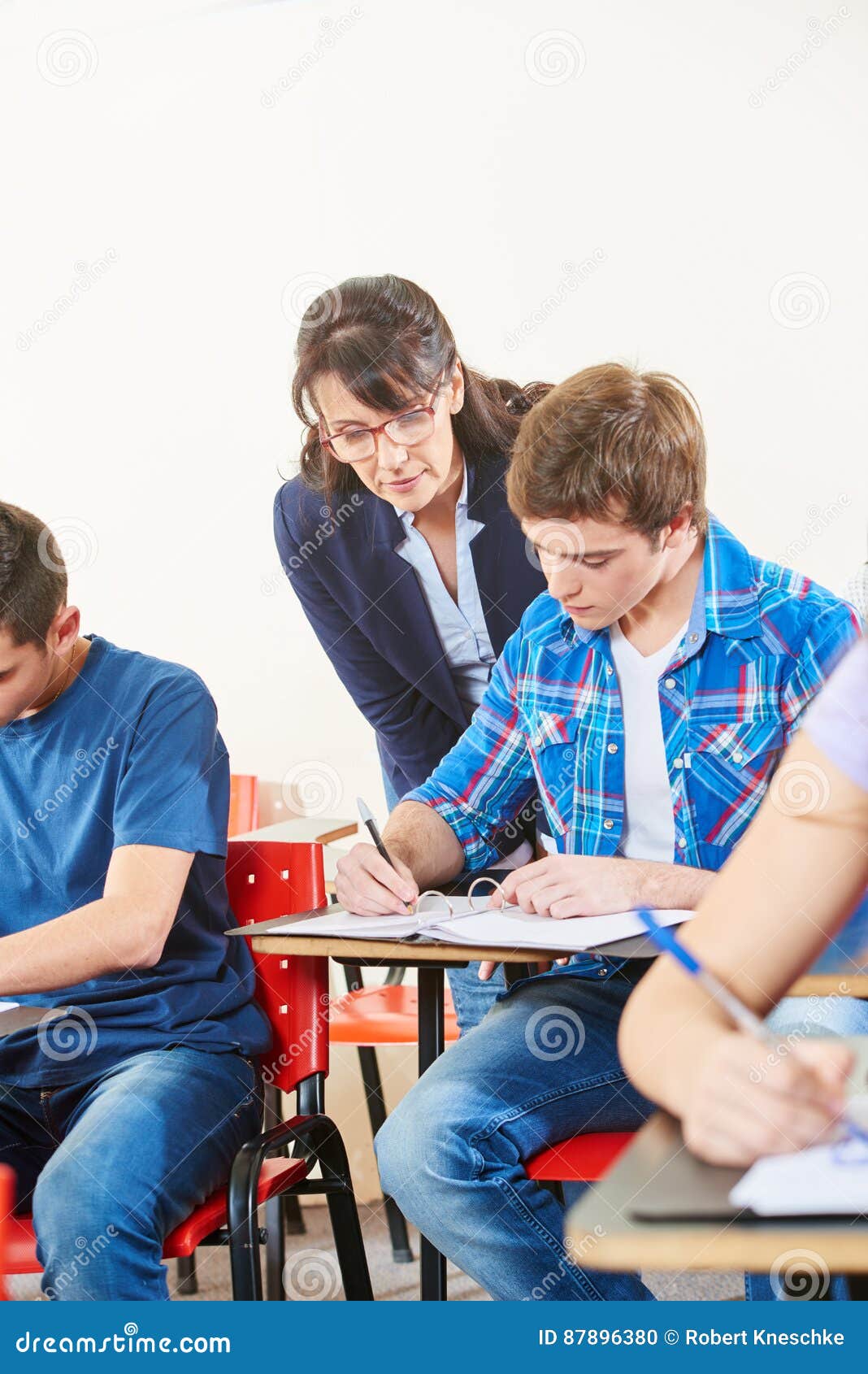 Teacher supervises exam stock photo. Image of training - 87896380