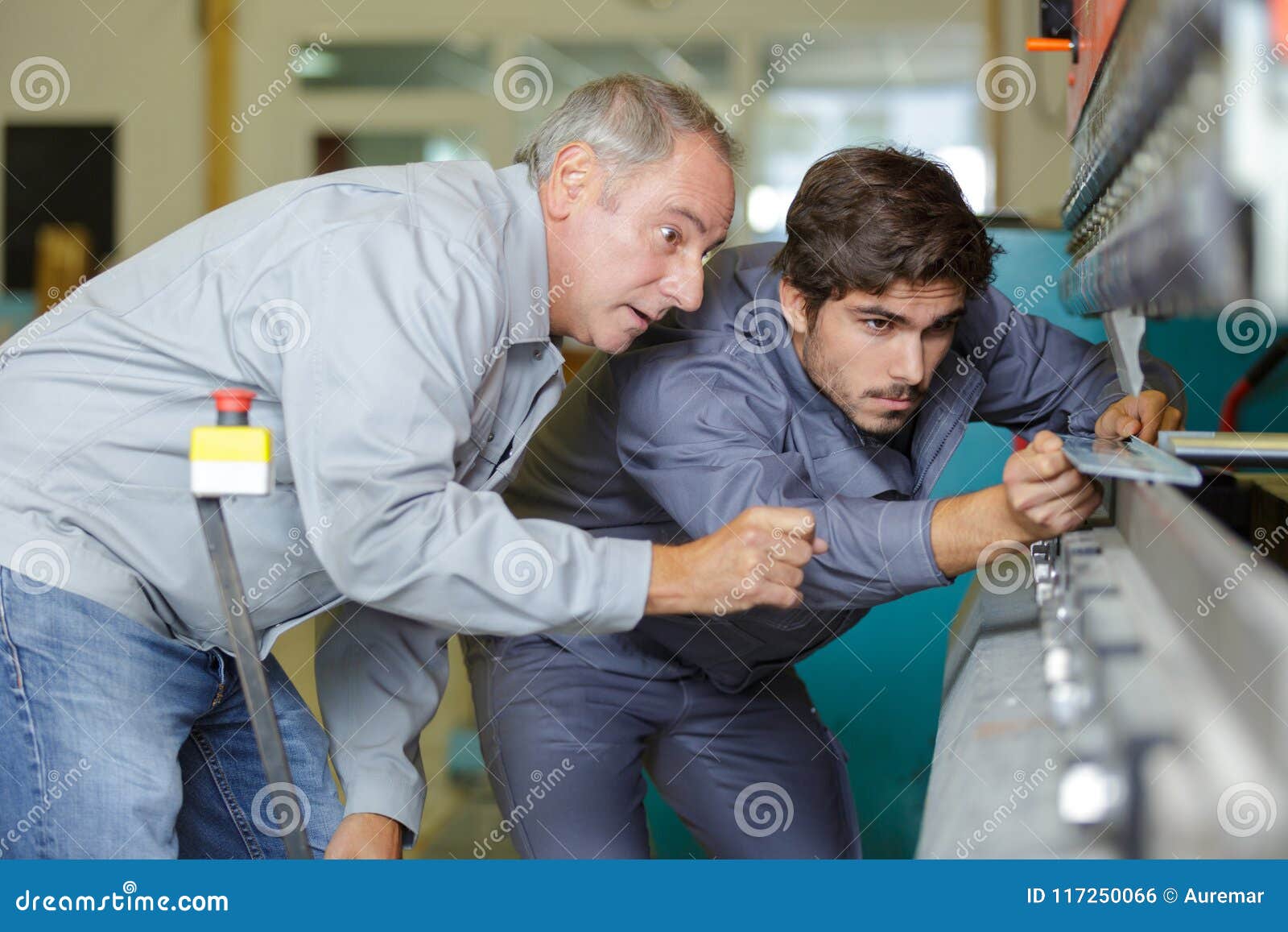 Teacher Supervising His Apprentice Stock Photo - Image of trainee ...