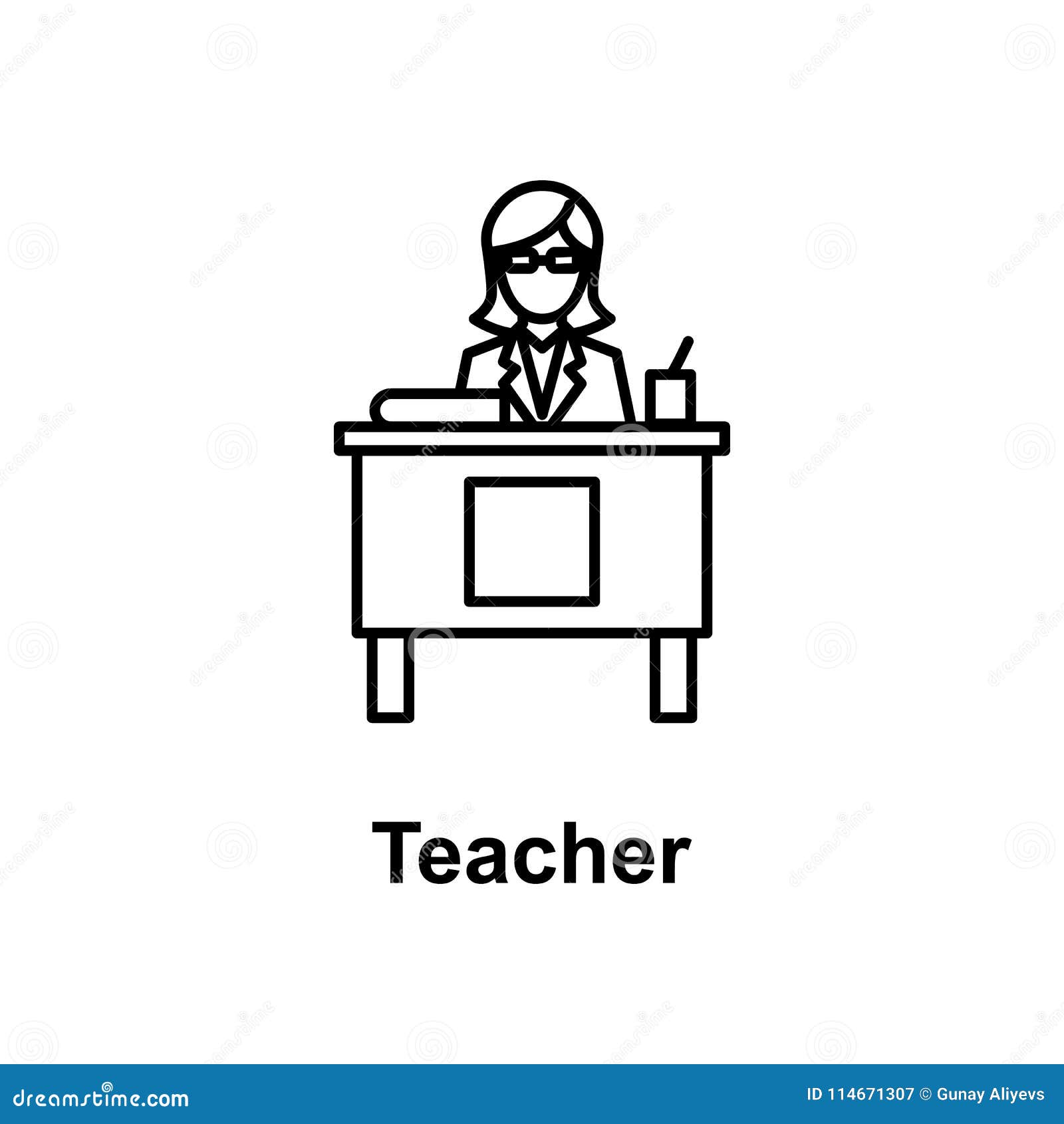 The Teacher at the Table Icon. Element of School Icon for Mobile ...