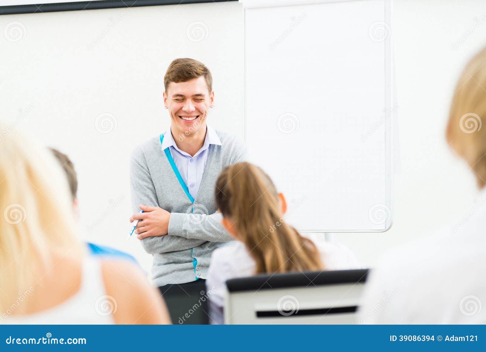Teacher Talking with Students Stock Photo - Image of colour, adult ...