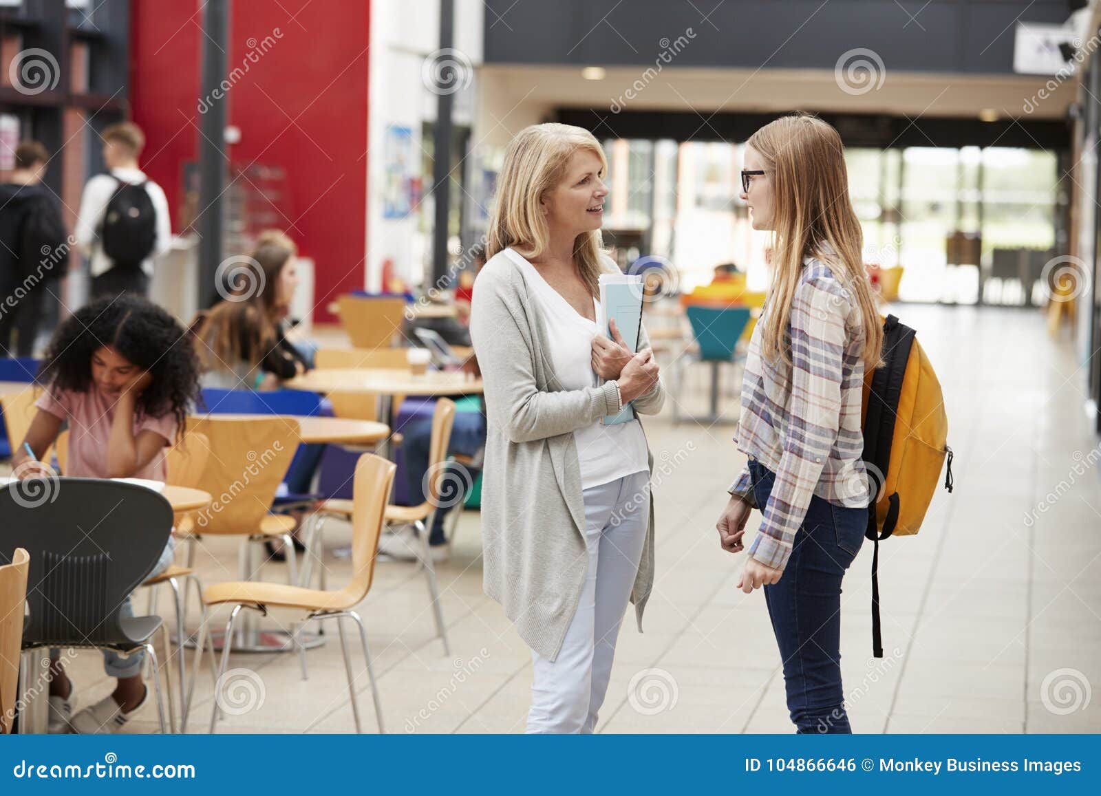 Communal Area Of Busy College Campus With Students Royalty-Free Stock ...