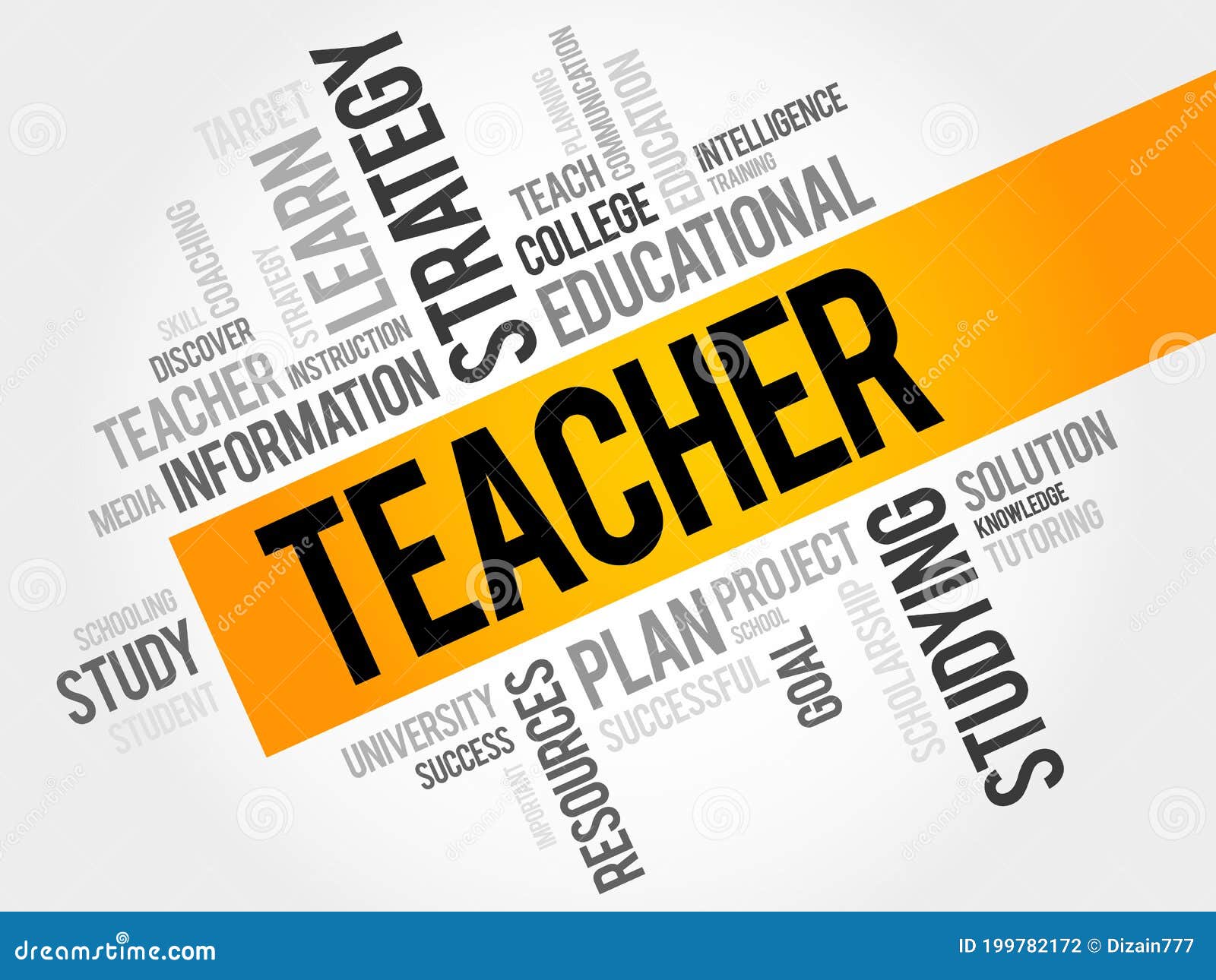 TEACHER Word Cloud Background Stock Photo - Image of discipline, level ...