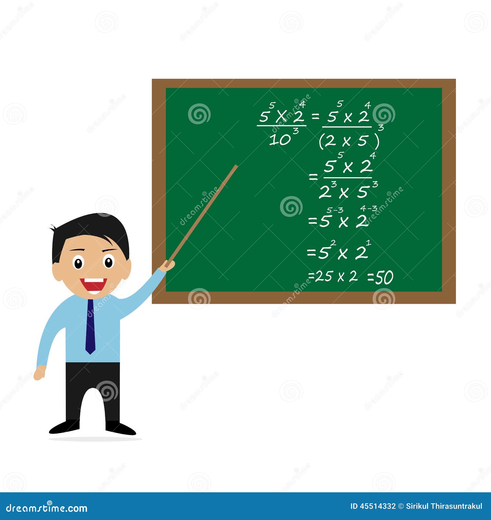 Teacher Teaches Mathematics Stock Illustration - Illustration of cute ...