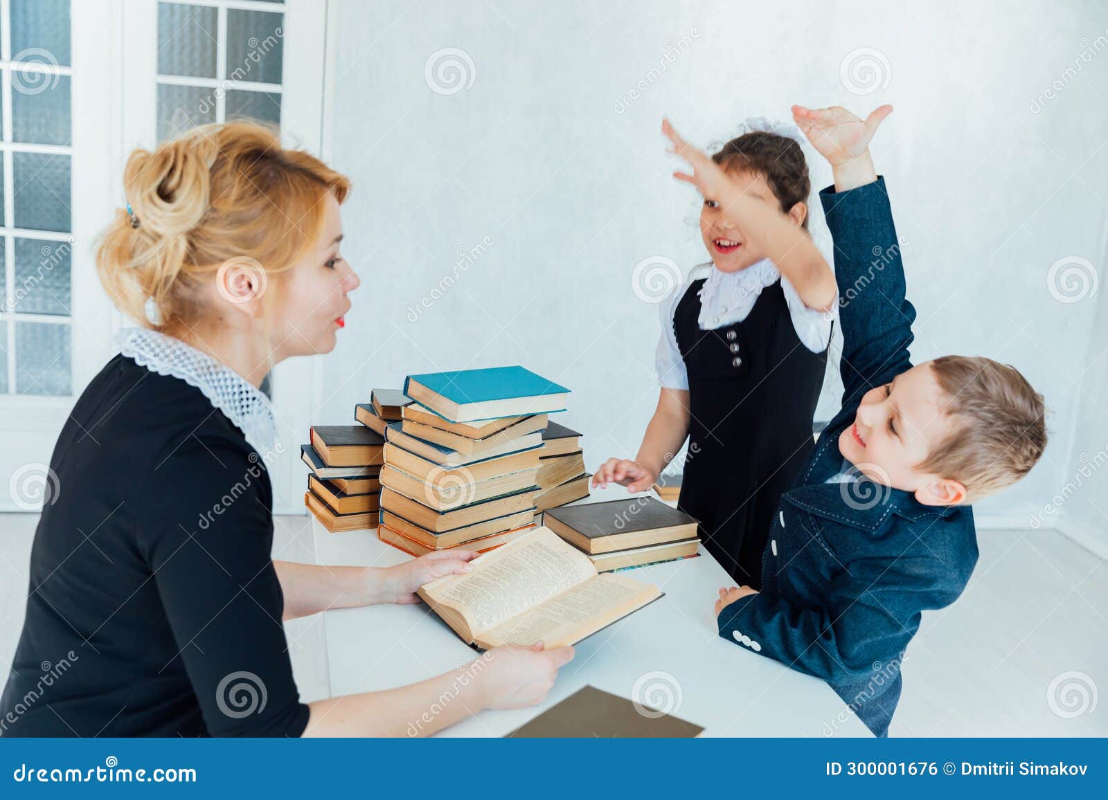 Teacher Teaching Children in School Classroom Stock Photo - Image of ...
