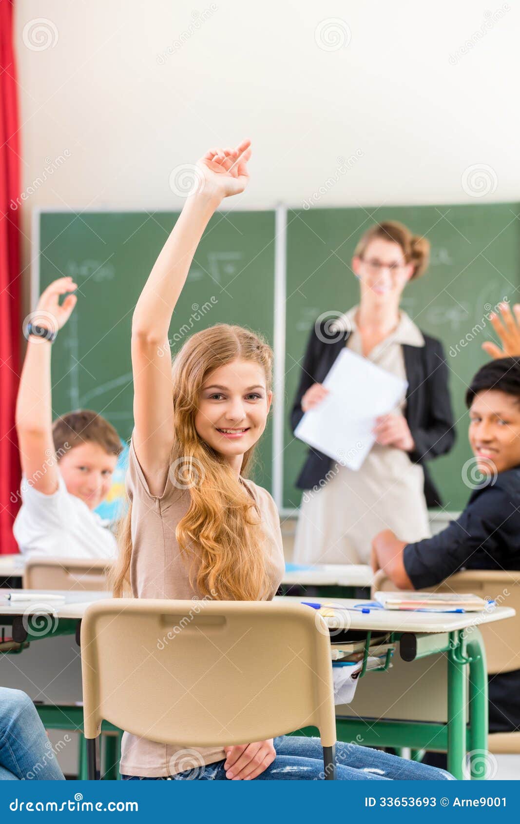 Teacher Teaching a Class of Pupils in School Stock Image - Image of ...