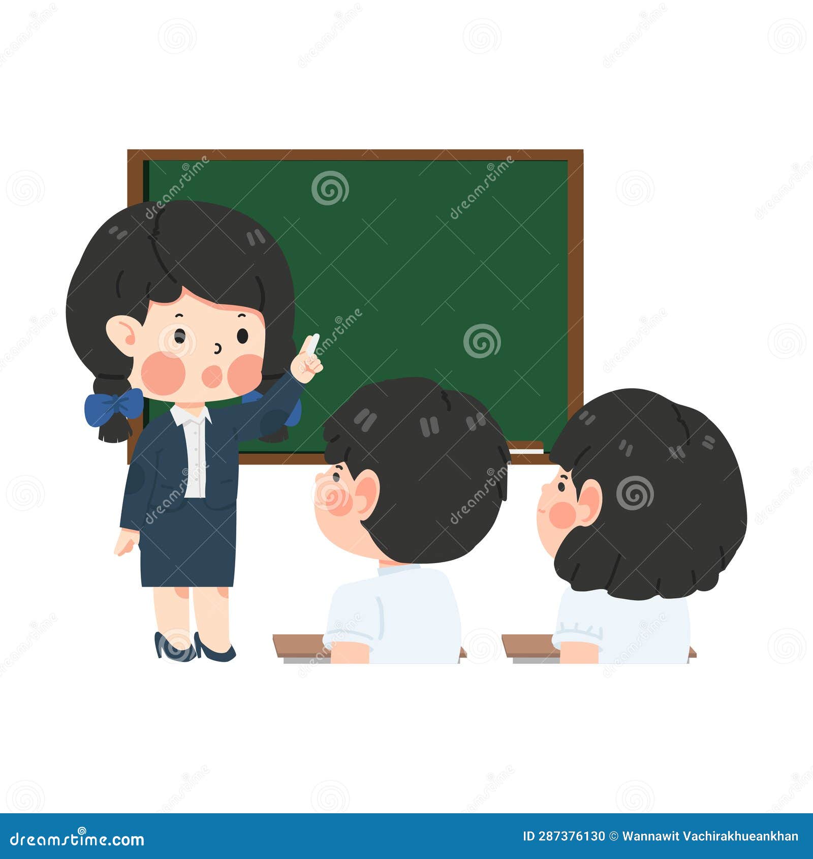 Teacher Teaching in Front of Whiteboard Stock Vector - Illustration of ...