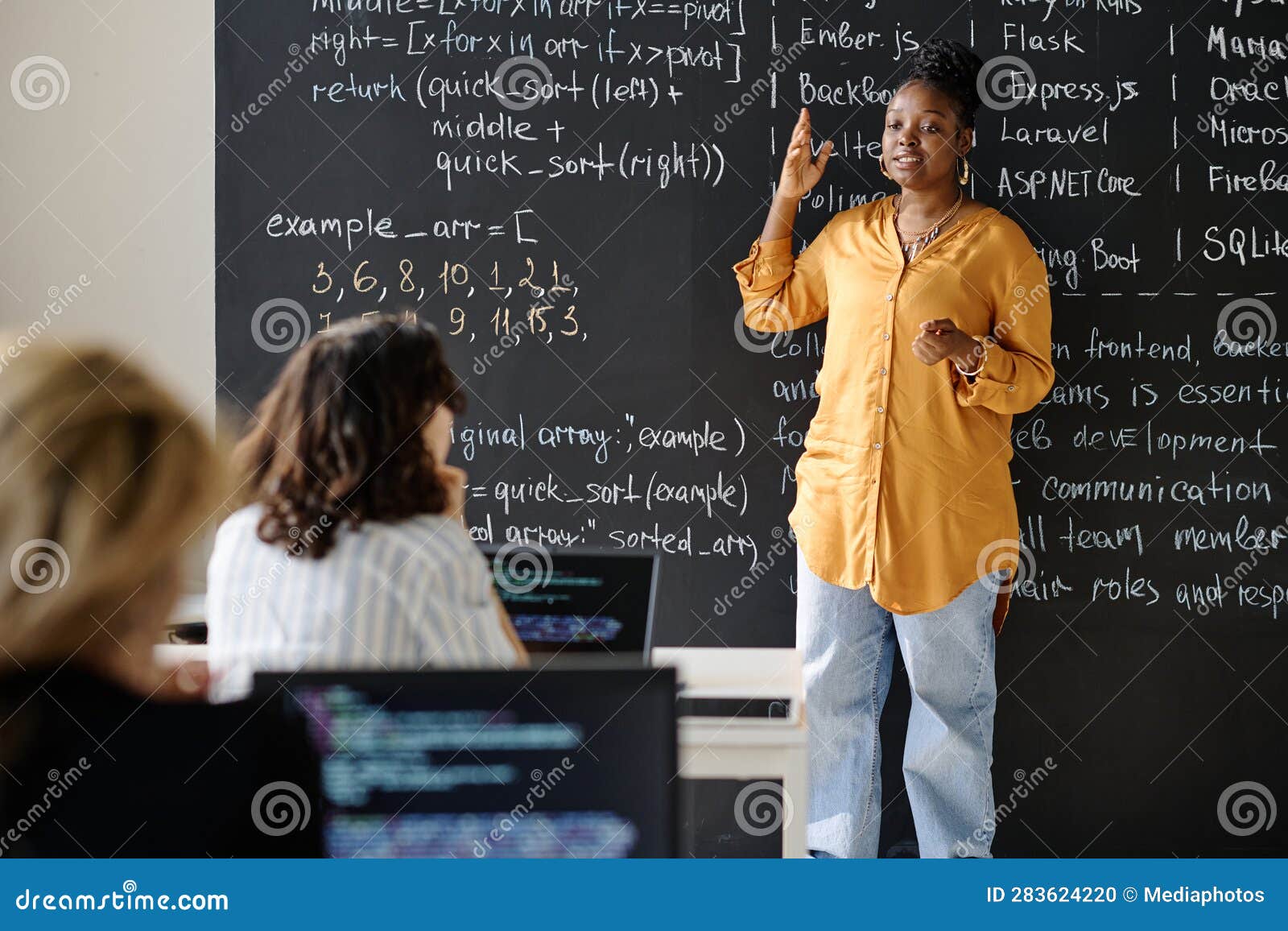 Teacher Teaching it Lesson To Students at Class Stock Photo - Image of ...