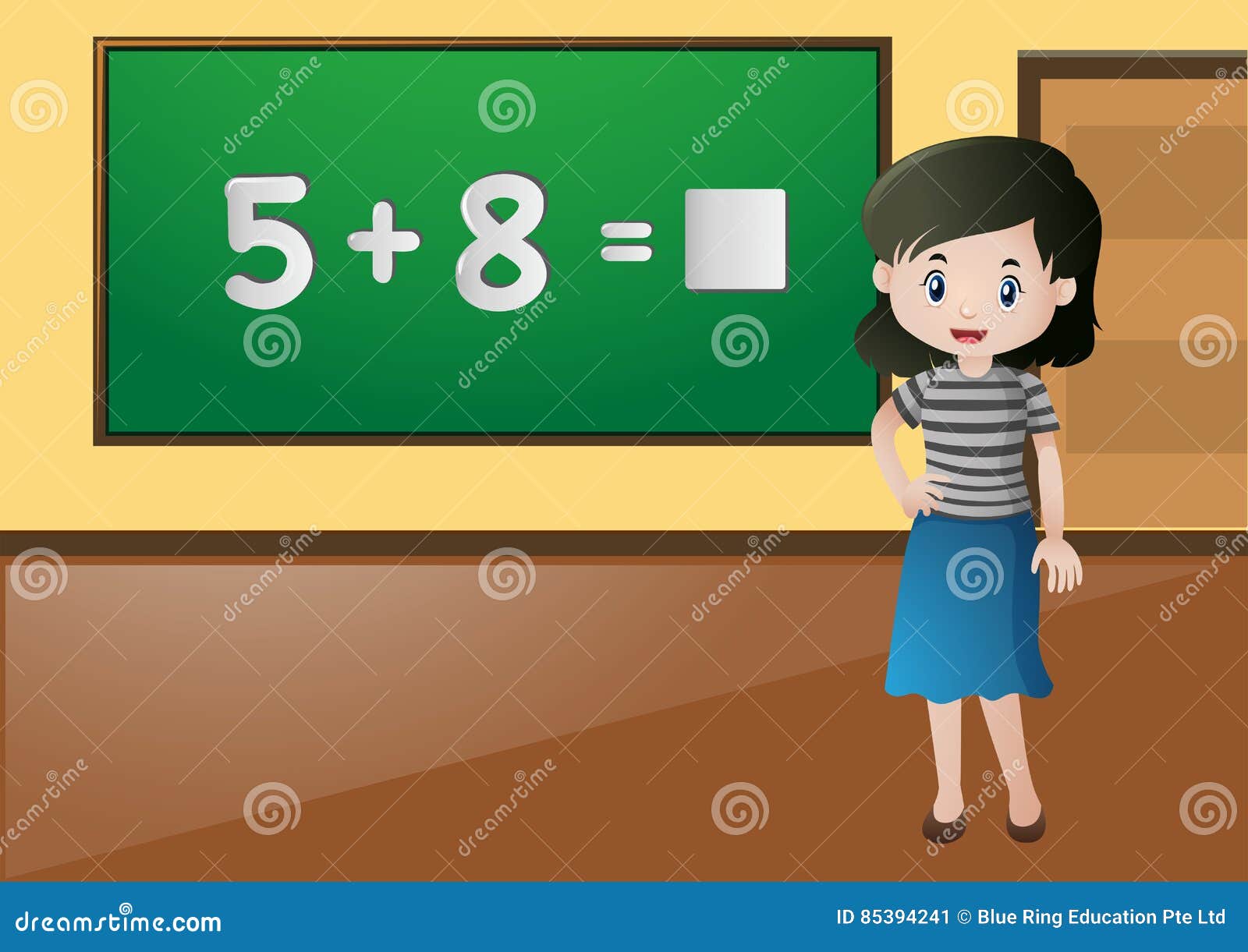 Teacher Teaching Math in Classroom Stock Vector - Illustration of grown ...