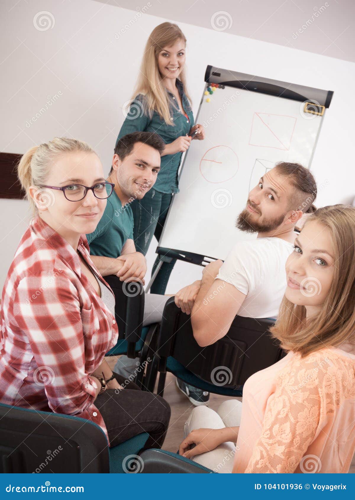 Teacher Teaching Mathematics To College Students Stock Photo - Image of ...