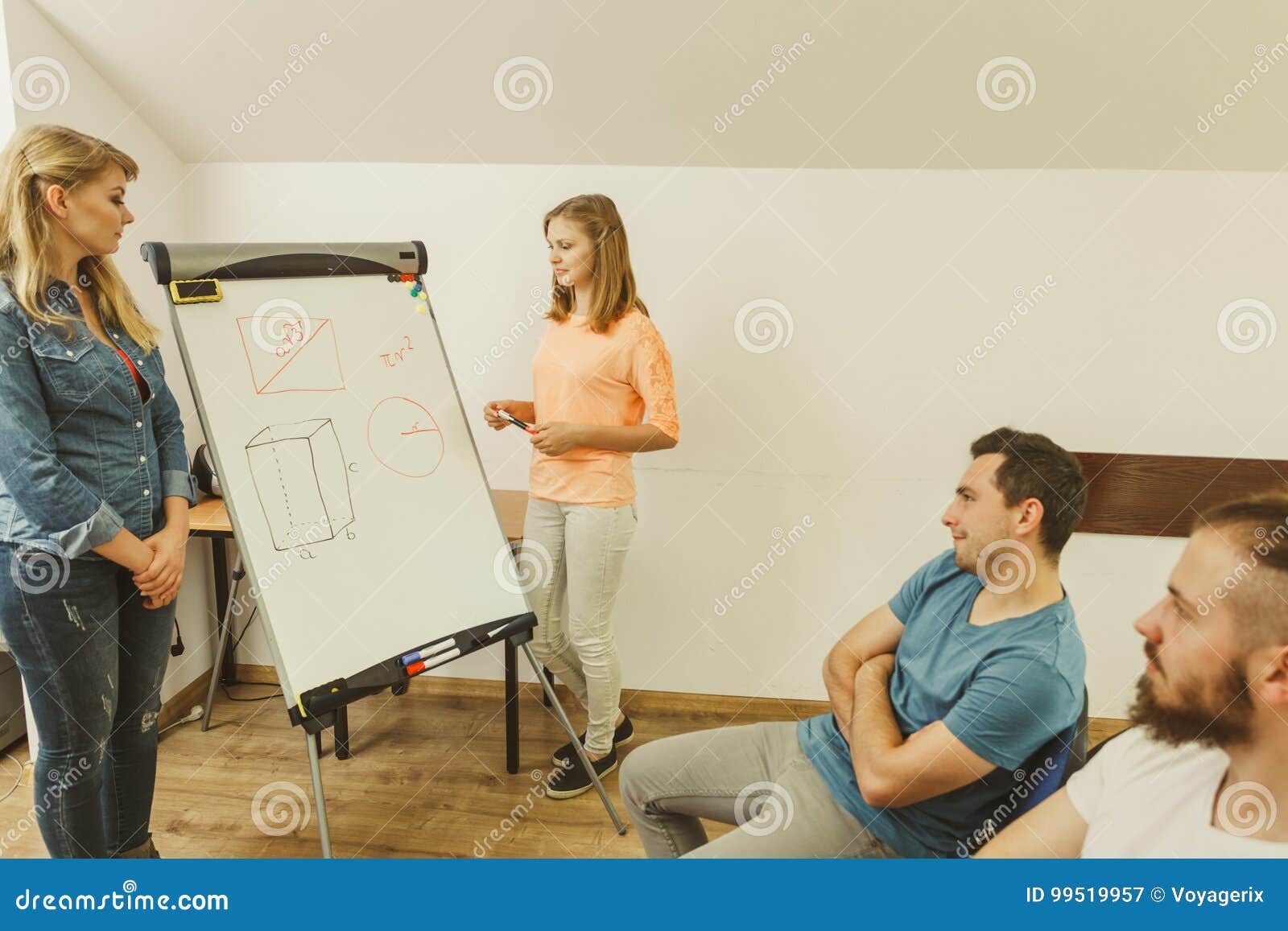 Teacher Teaching Mathematics To College Students Stock Image - Image of ...