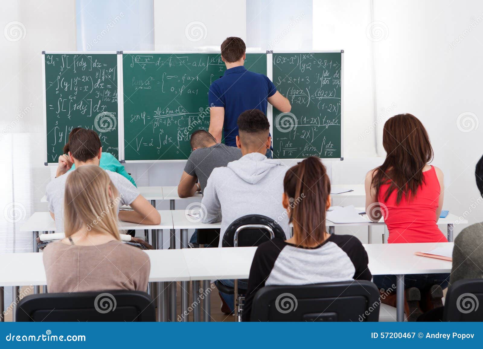 Teacher Teaching Mathematics To University Students Stock Image - Image ...