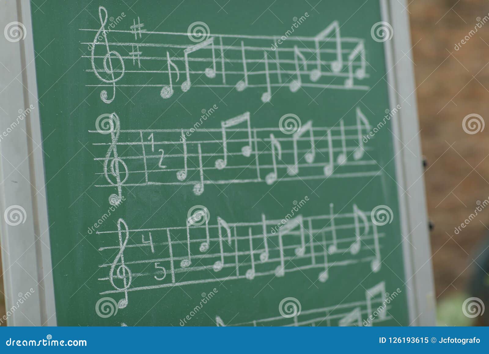 Teacher Teaching Musical Notes Stock Image - Image of green, blackboard ...