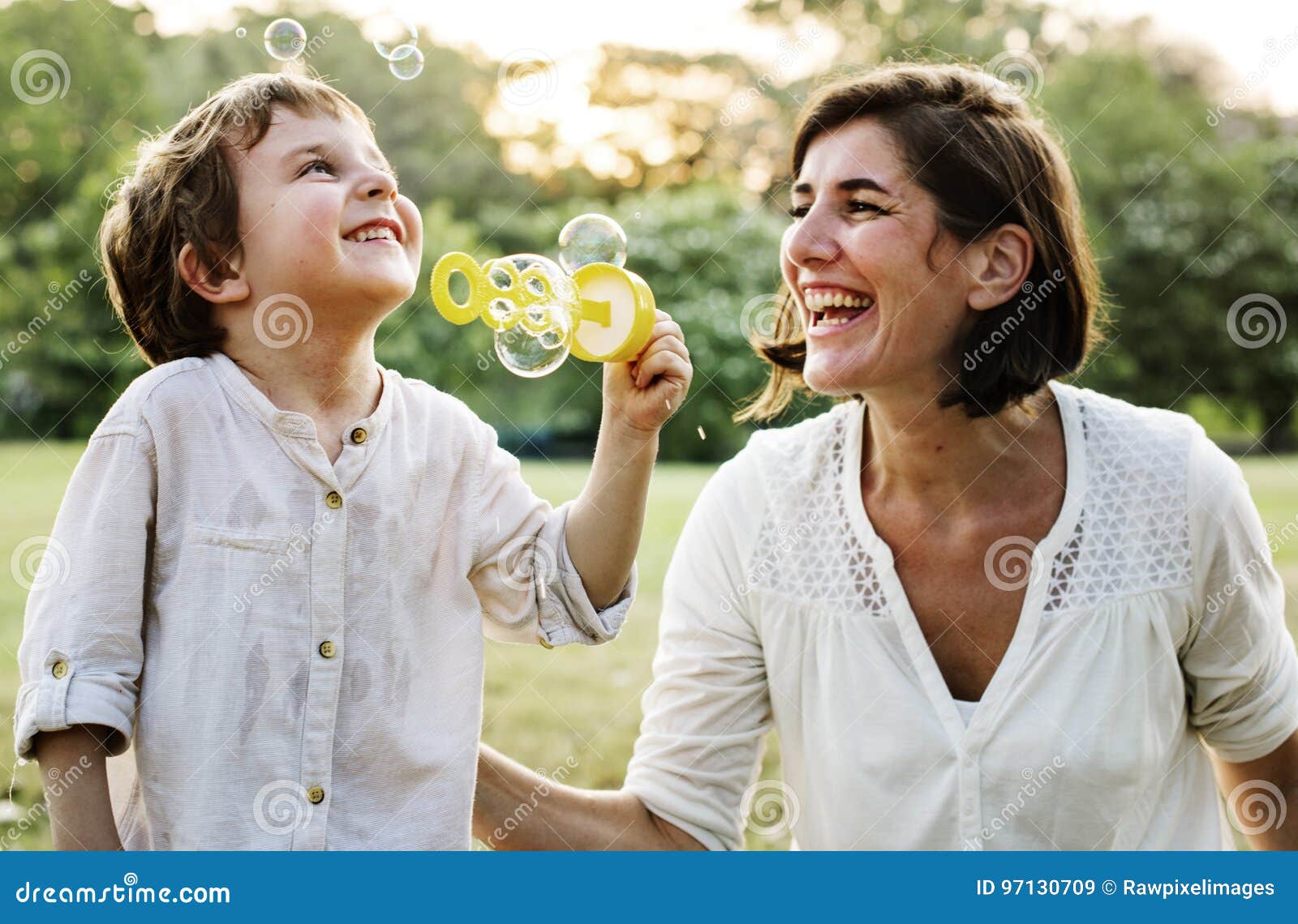 Teacher is Teaching Student Do a Bubbles Stock Image - Image of playing ...