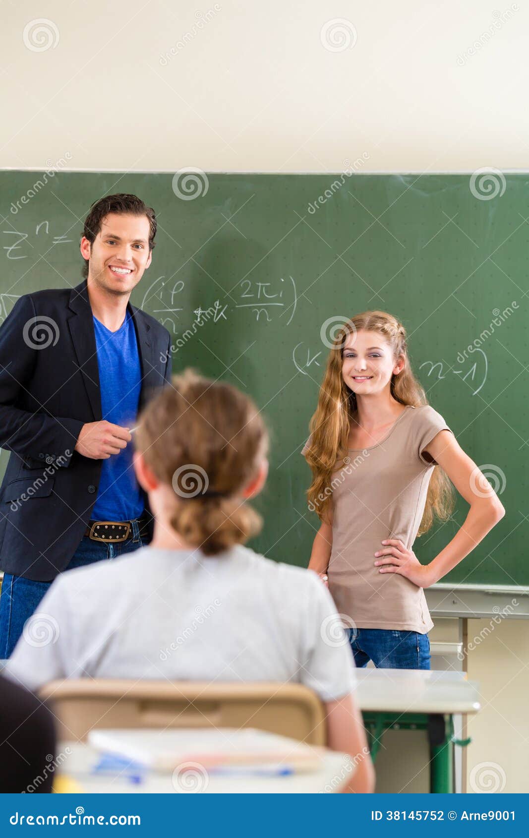Teacher Testing Student in Math Lessons in School Class Stock Photo ...