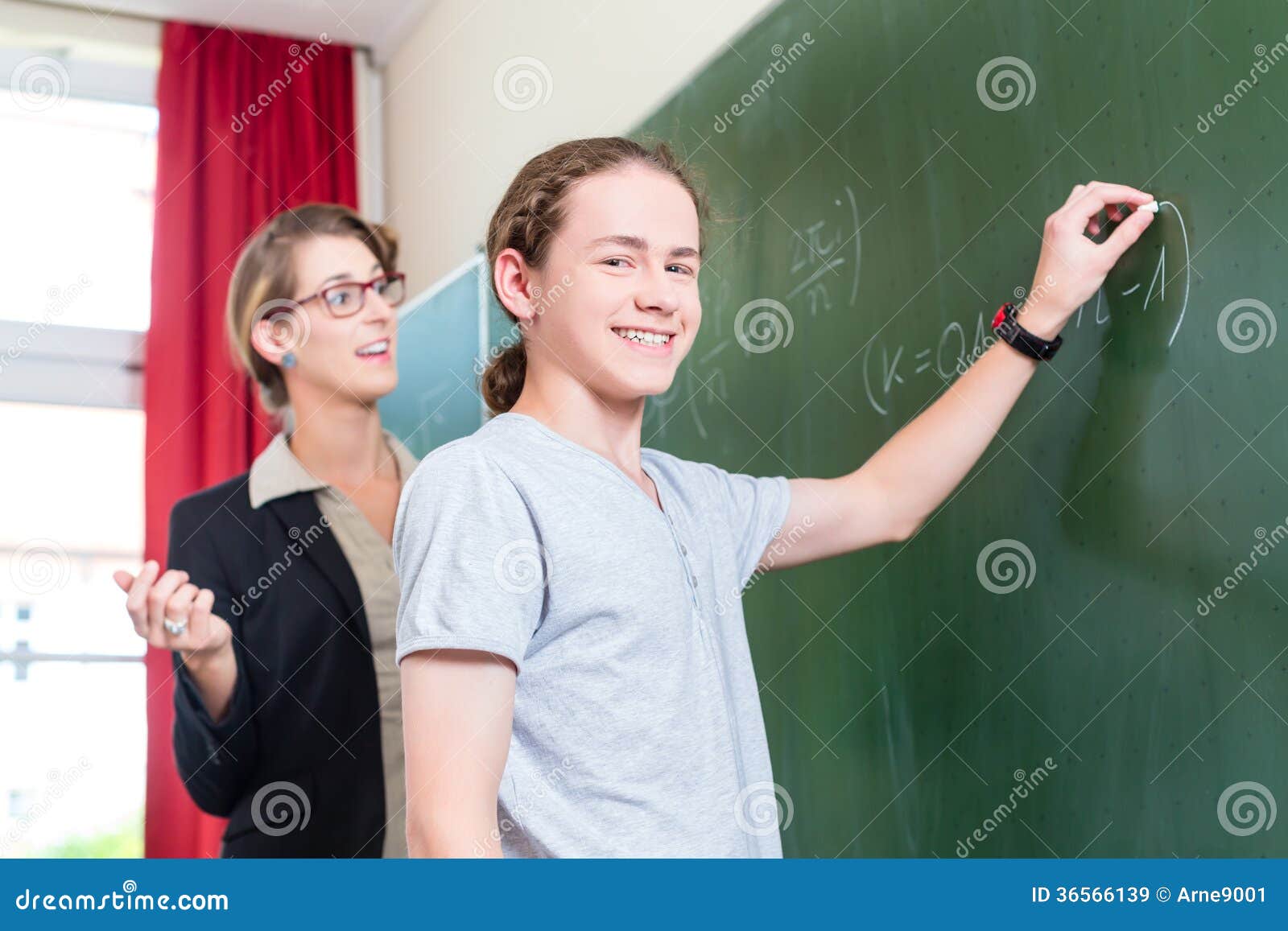 Teacher Testing Student during Math Lessons in School Stock Image ...