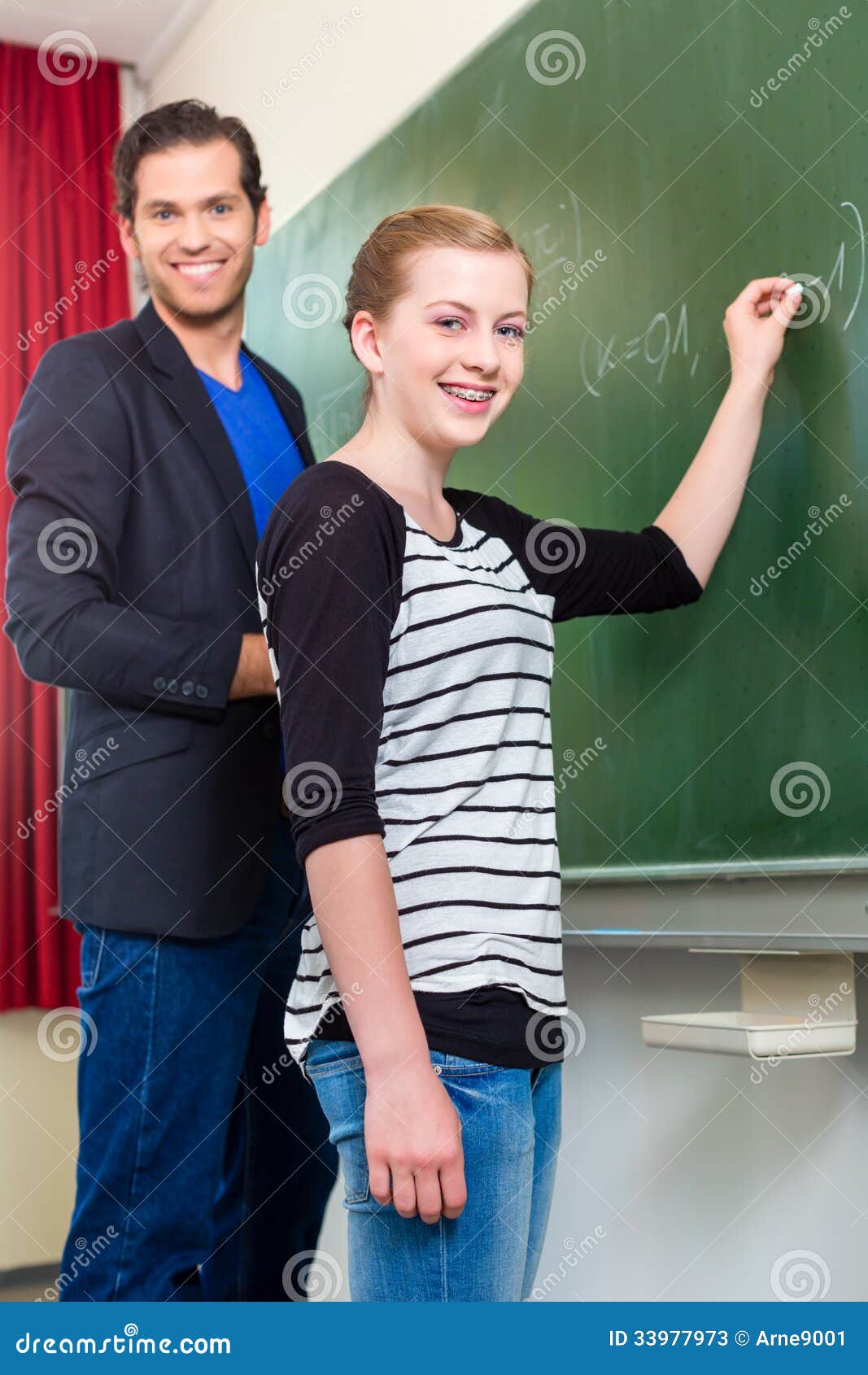 Teacher Testing Student during Math Lessons in School Stock Image ...