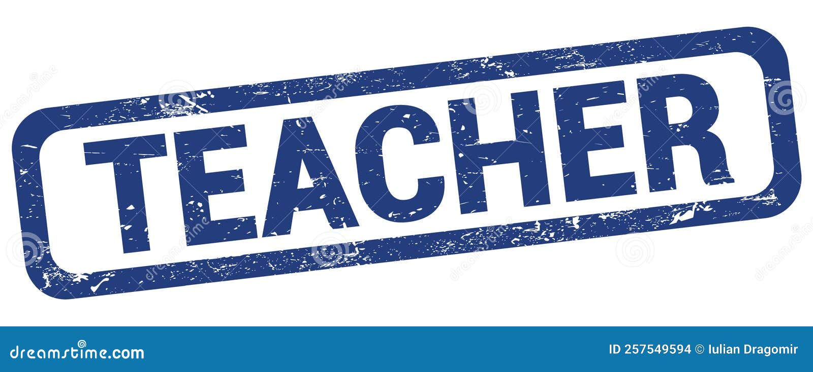 TEACHER Text Written on Blue Rectangle Stamp Stock Illustration ...