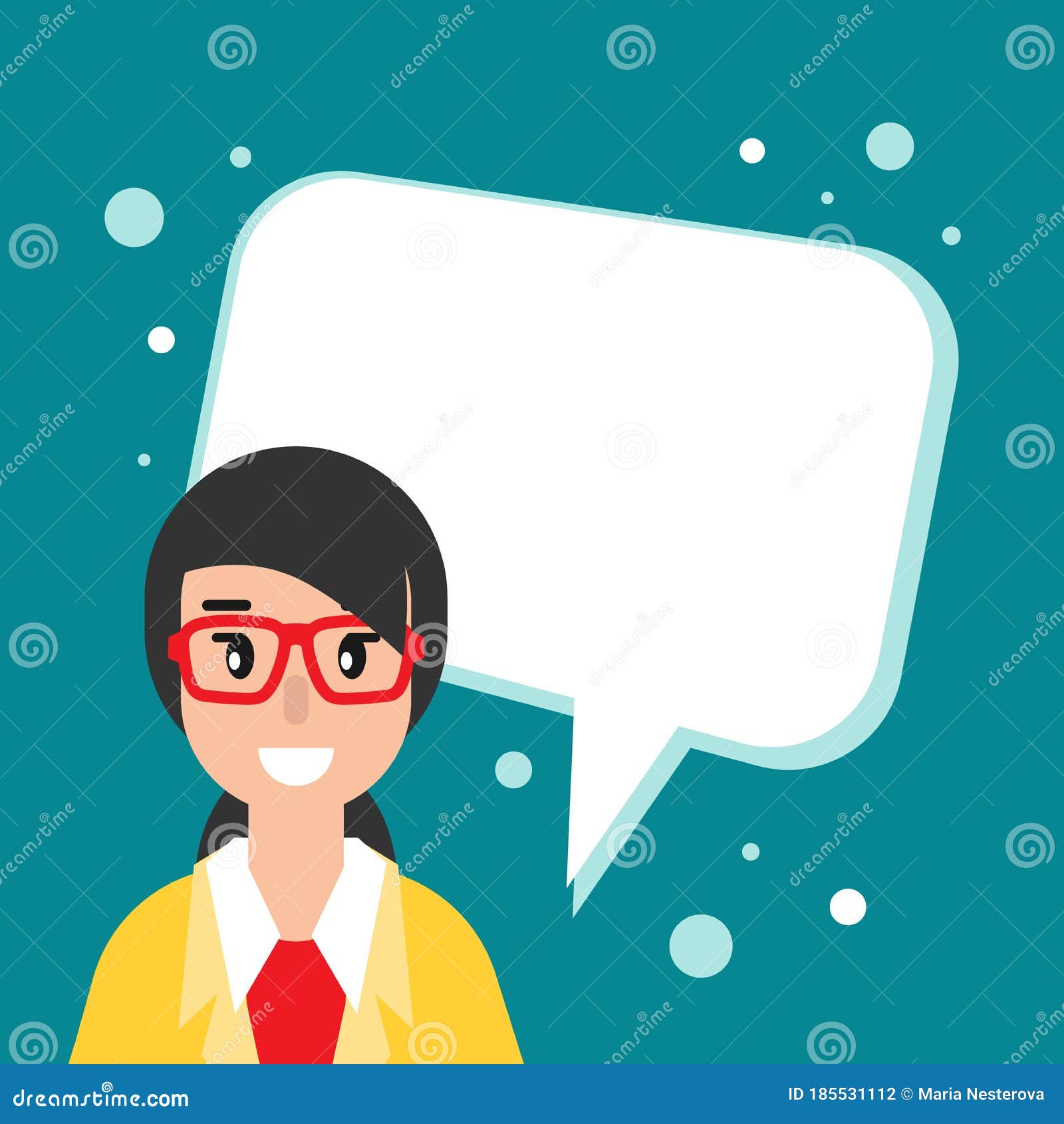 Teacher or Tutor with Big Speech Bubble. Internet Learning Stock ...