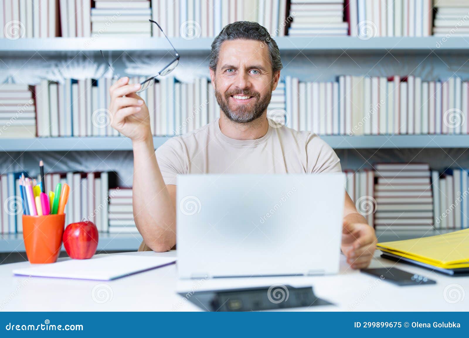 Teacher Tutor with Laptop in School Classroom. Knowledge, Education ...