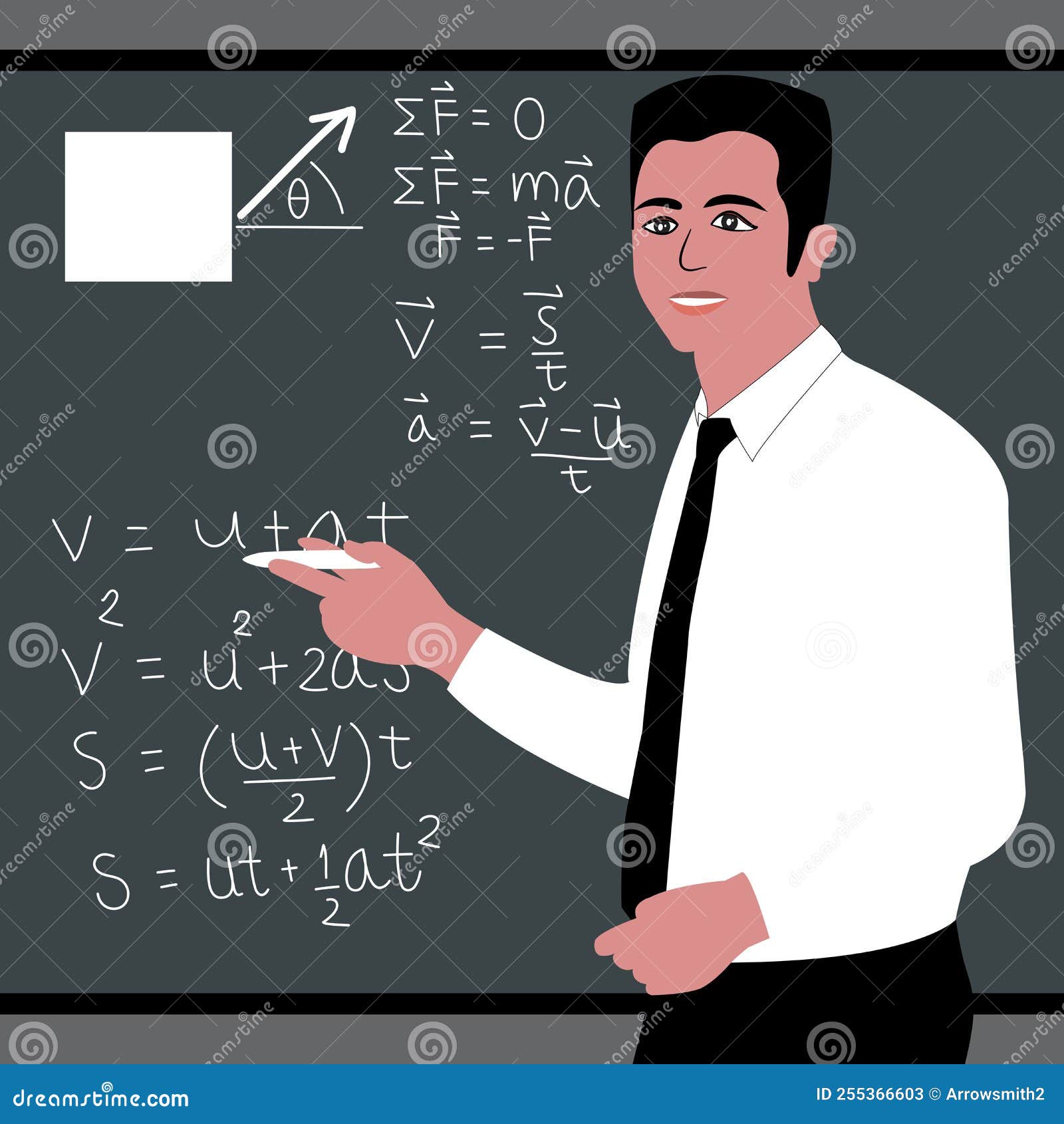 The Teacher Of University Standing In Front Of A Blackboard With ...