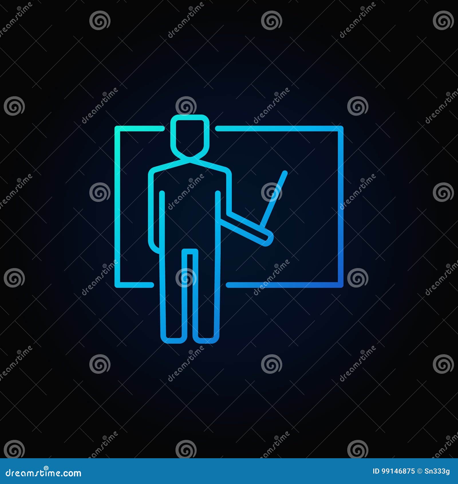 Teacher vector blue icon stock vector. Illustration of button - 99146875