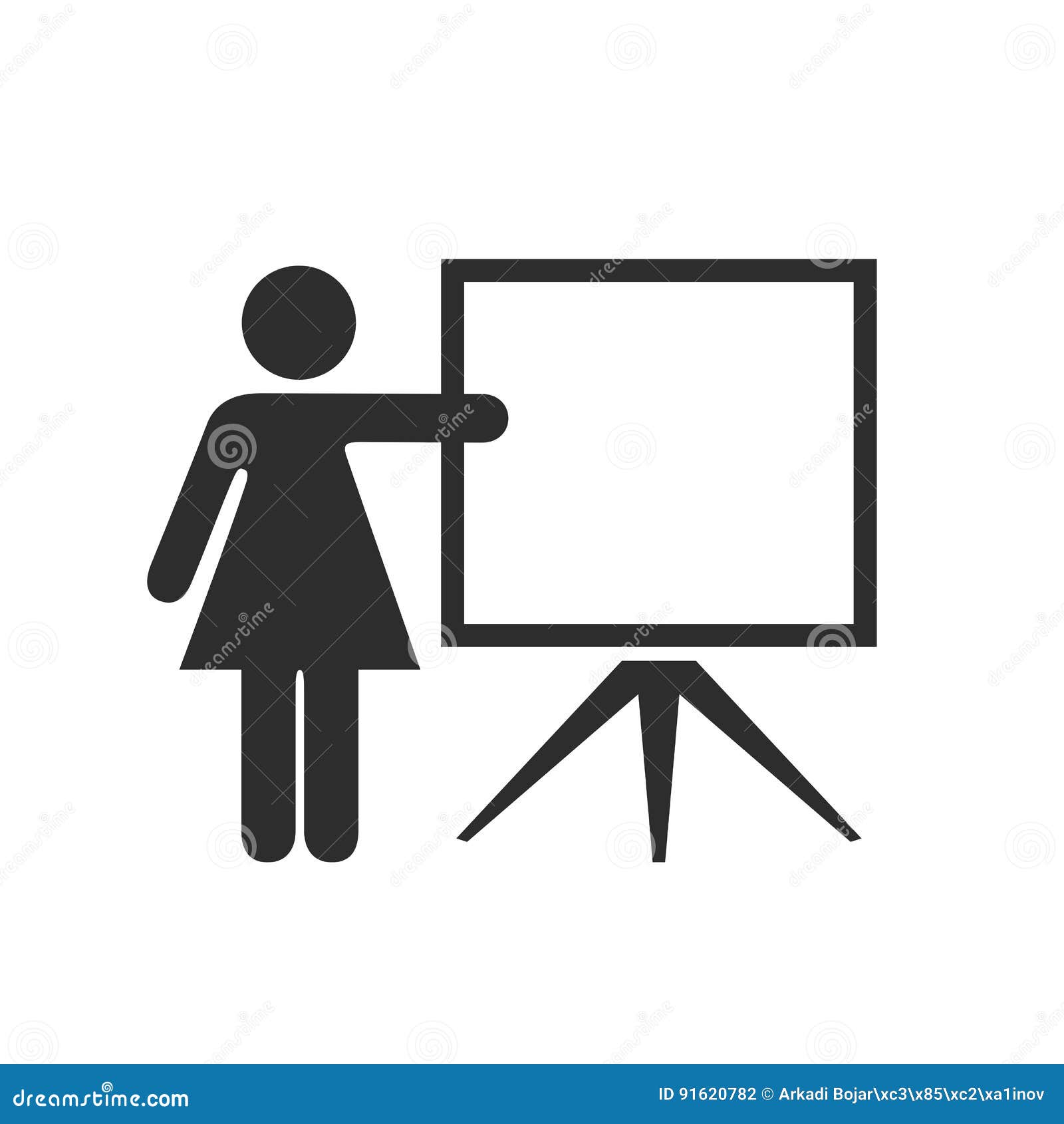 Teacher vector icon stock vector. Illustration of demonstration - 91620782
