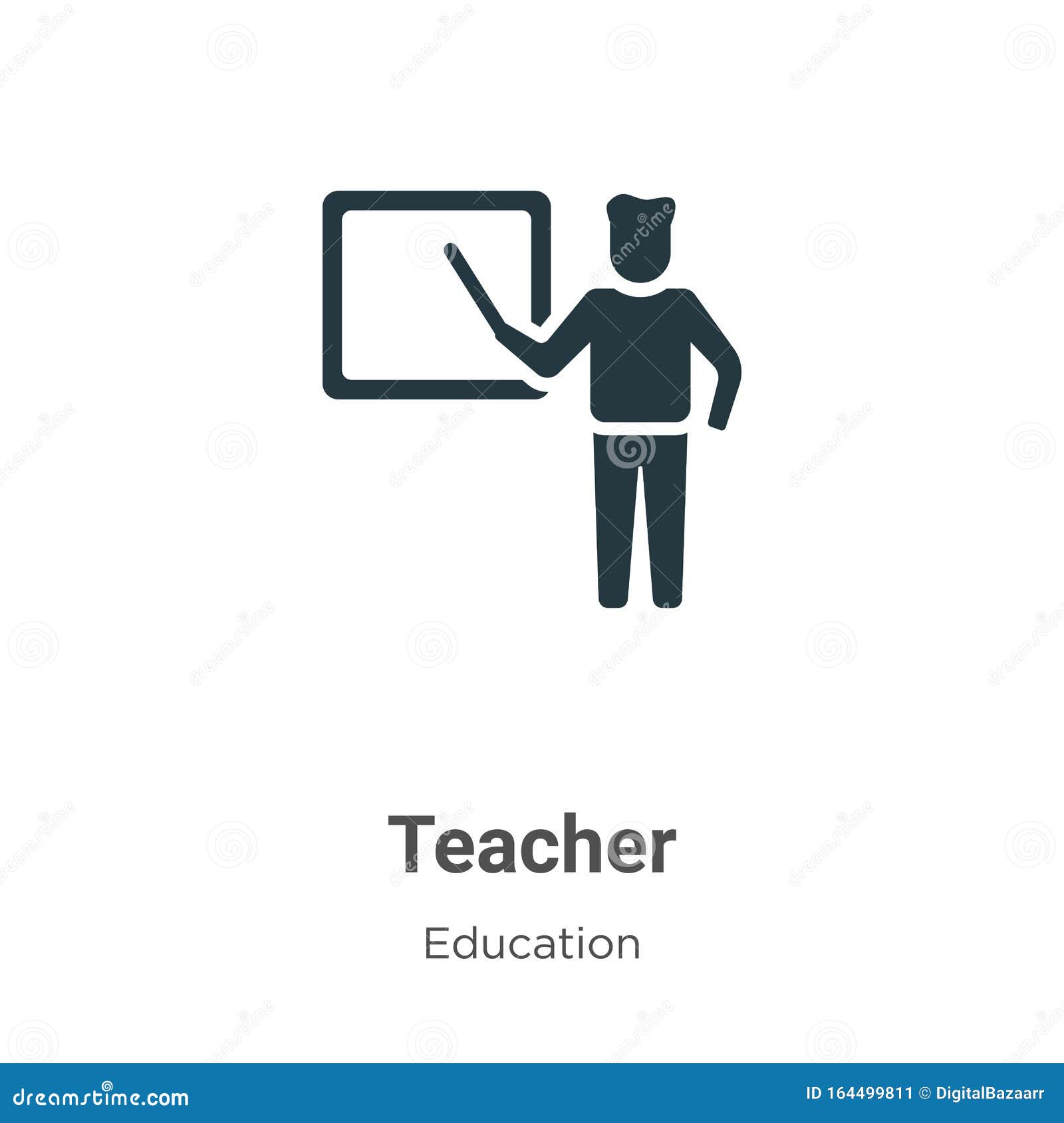 Teacher Vector Icon on White Background. Flat Vector Teacher Icon ...
