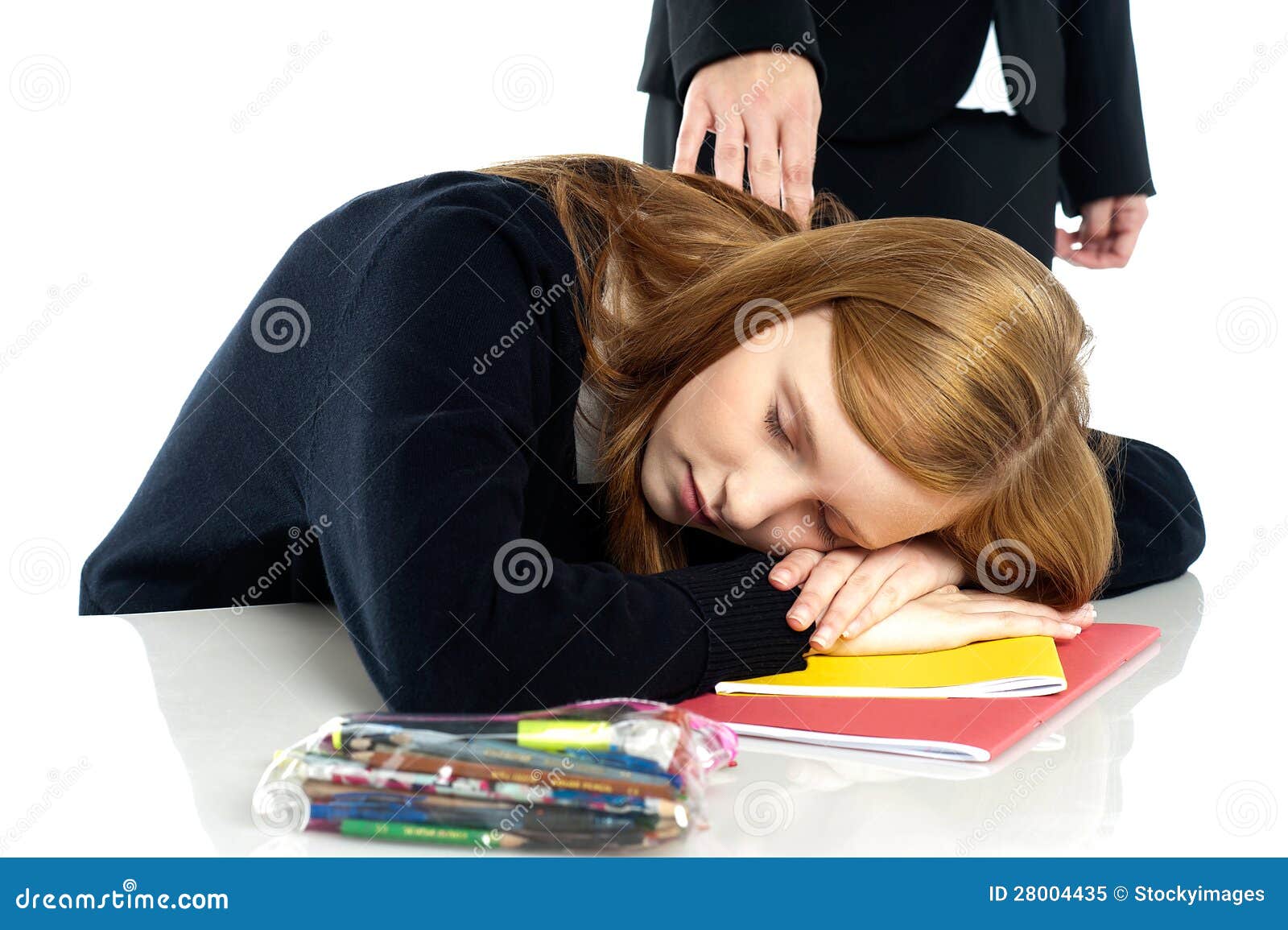 Teacher Waking Up a Dozed Off Student Stock Image - Image of school ...