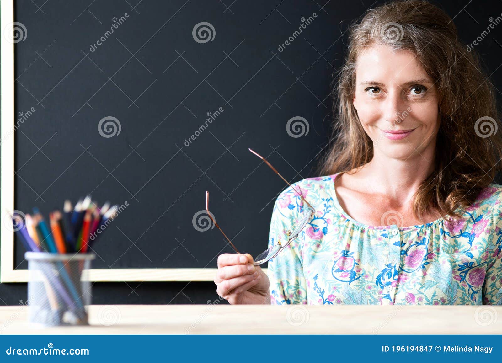 Teacher Welcoming Students Back To School Stock Image - Image of lesson ...
