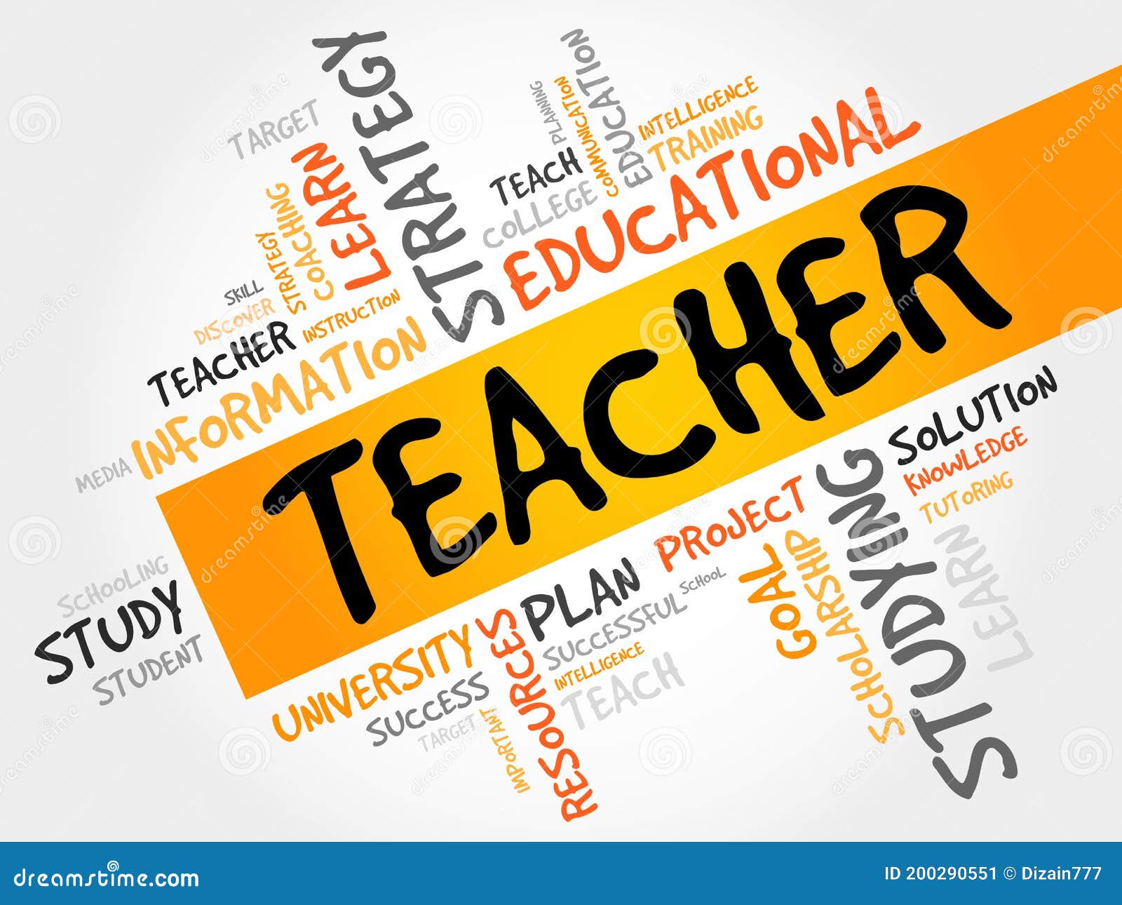 TEACHER word cloud stock illustration. Illustration of courses - 200290551
