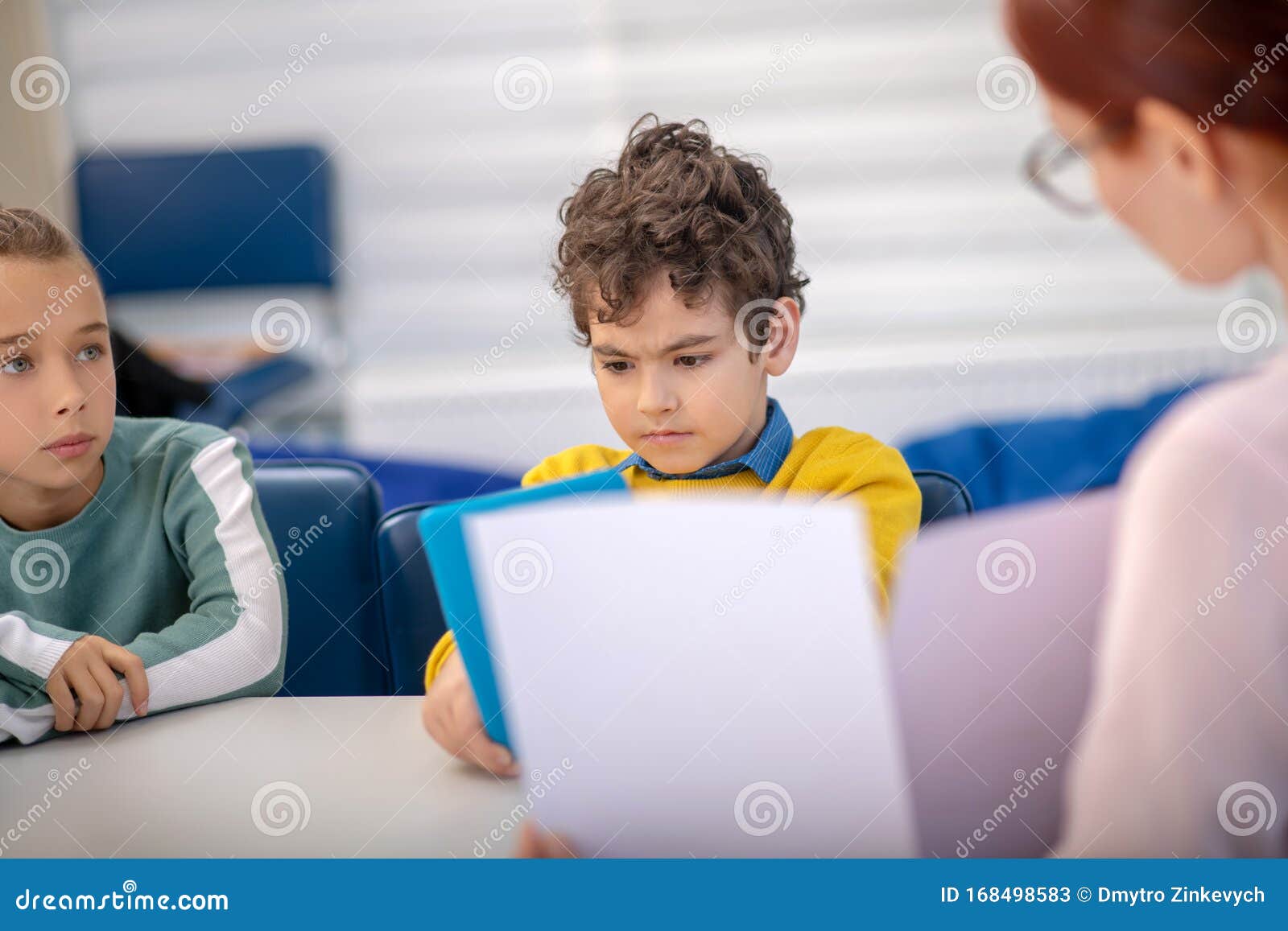 Teacher Working with Problematic Children in Her Class Stock Image ...