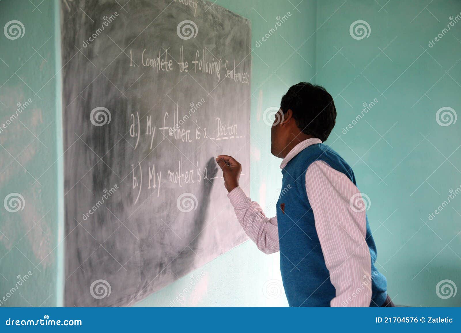 Teacher Writes on Blackboard Editorial Photo - Image of indian, books ...