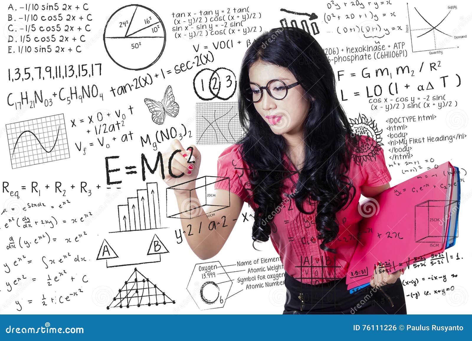 Teacher Writes Maths and Science Formula Stock Photo - Image of ...