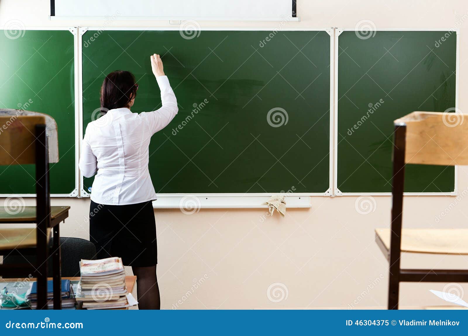 Teacher Writing on the Blackboard Stock Image - Image of instructor ...