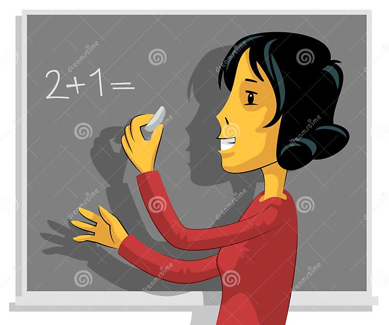 Teacher Writing on Chalkboard Stock Vector - Illustration of school ...