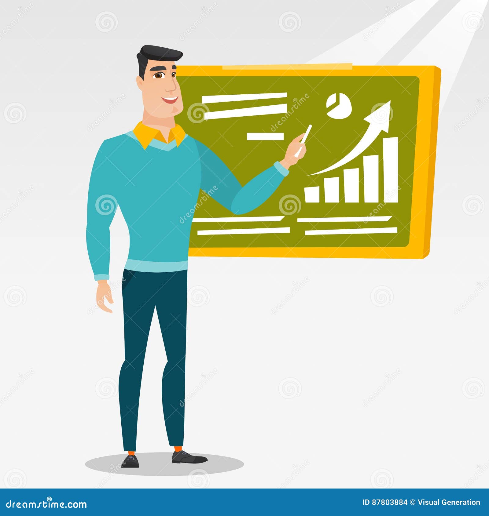 Teacher Writing on a Chalkboard. Stock Vector - Illustration of ...