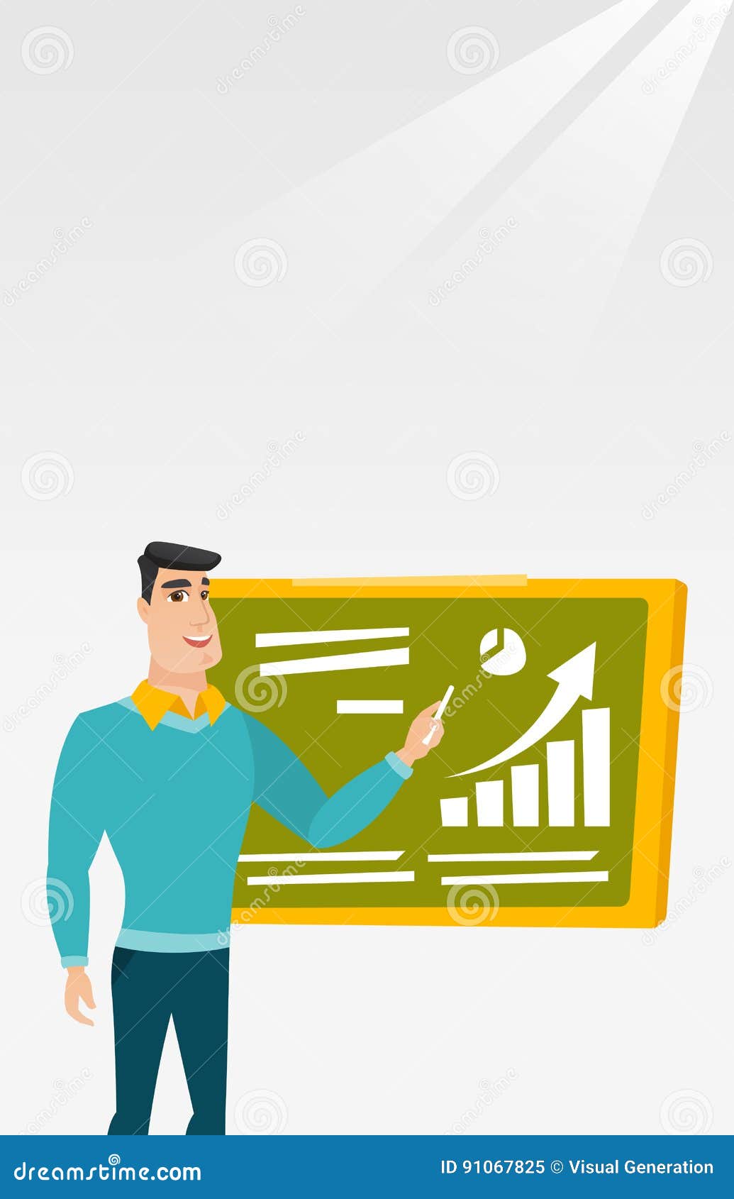 Teacher Writing on a Chalkboard. Stock Vector - Illustration of educate ...
