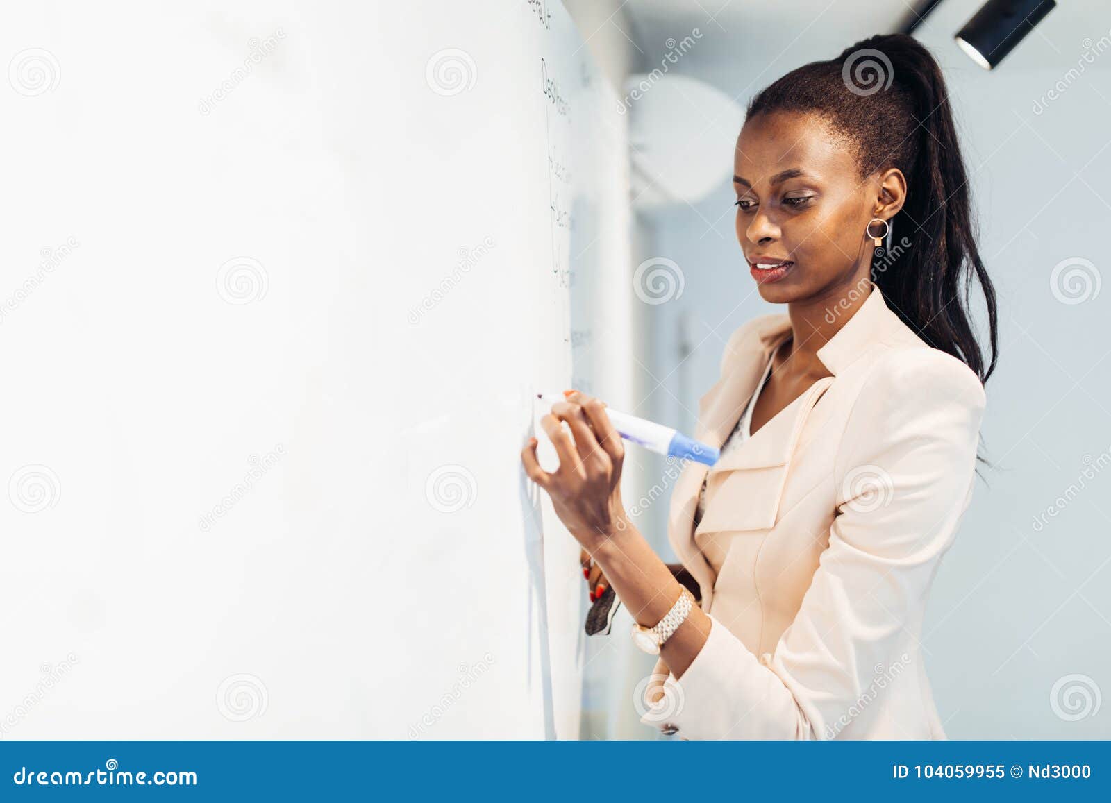 Teacher Writing on Whiteboard Stock Image - Image of classroom, concept ...