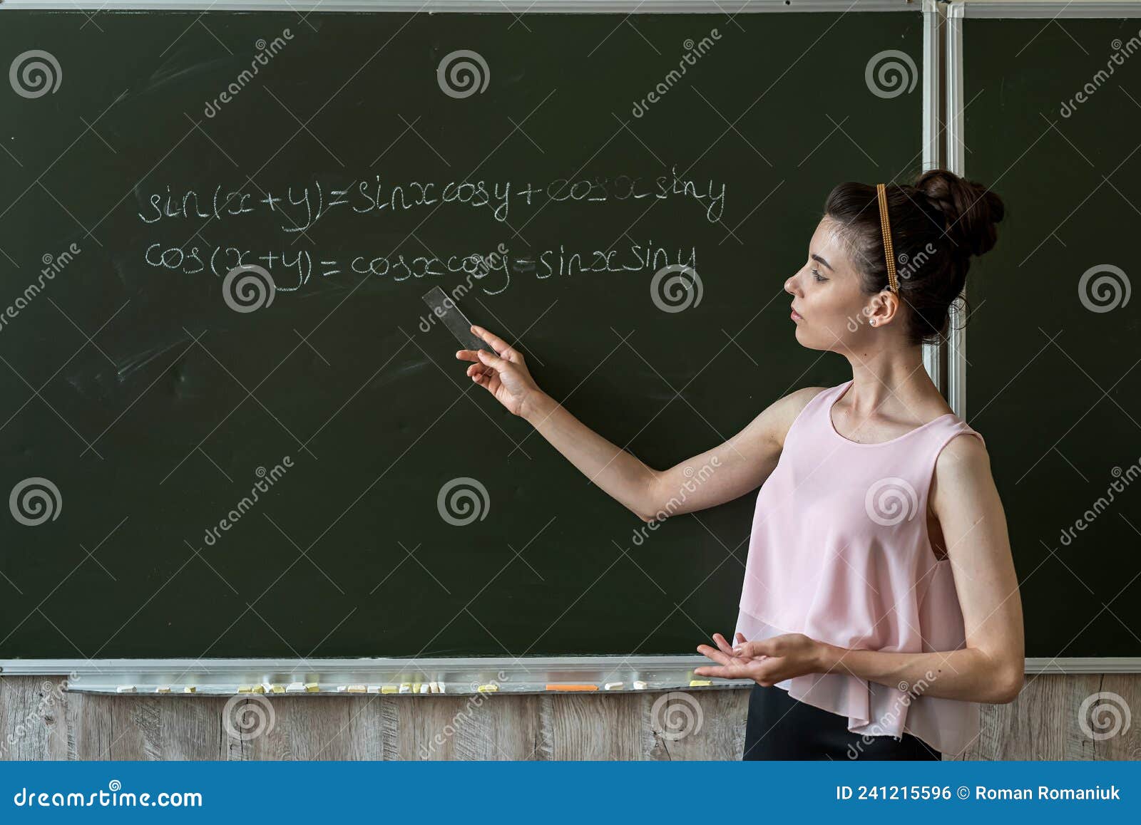 Teacher Written on the School Board Math Formulas Stock Photo - Image ...